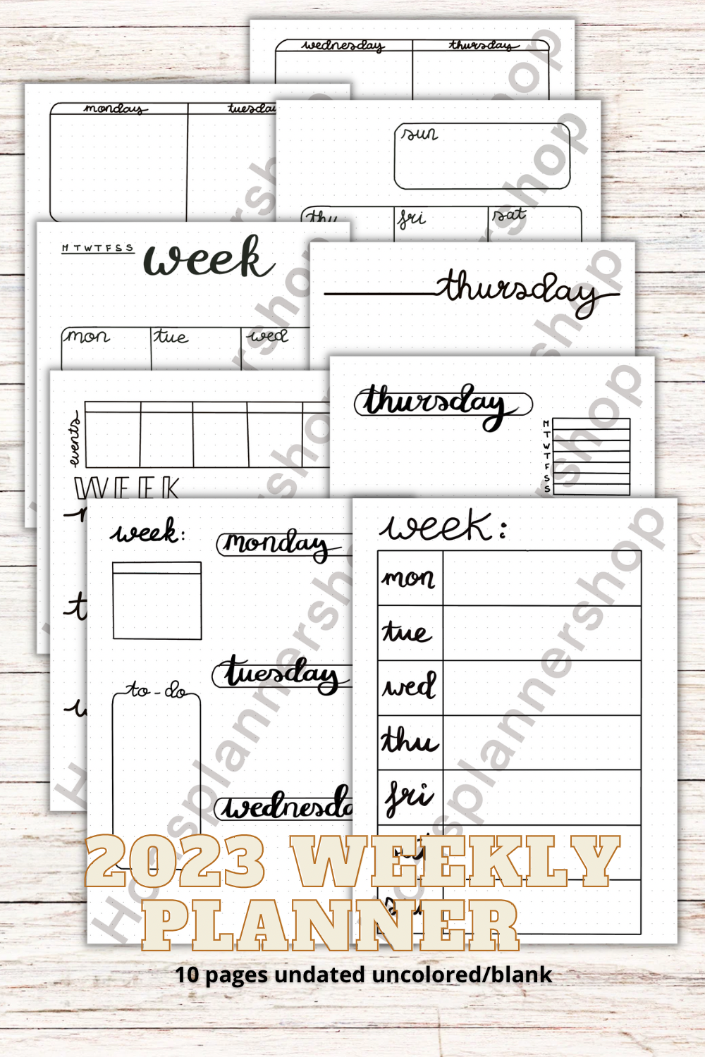 PDF ONLY | ultimate 2023 minimalist weekly planner -10 pages- weekly ...
