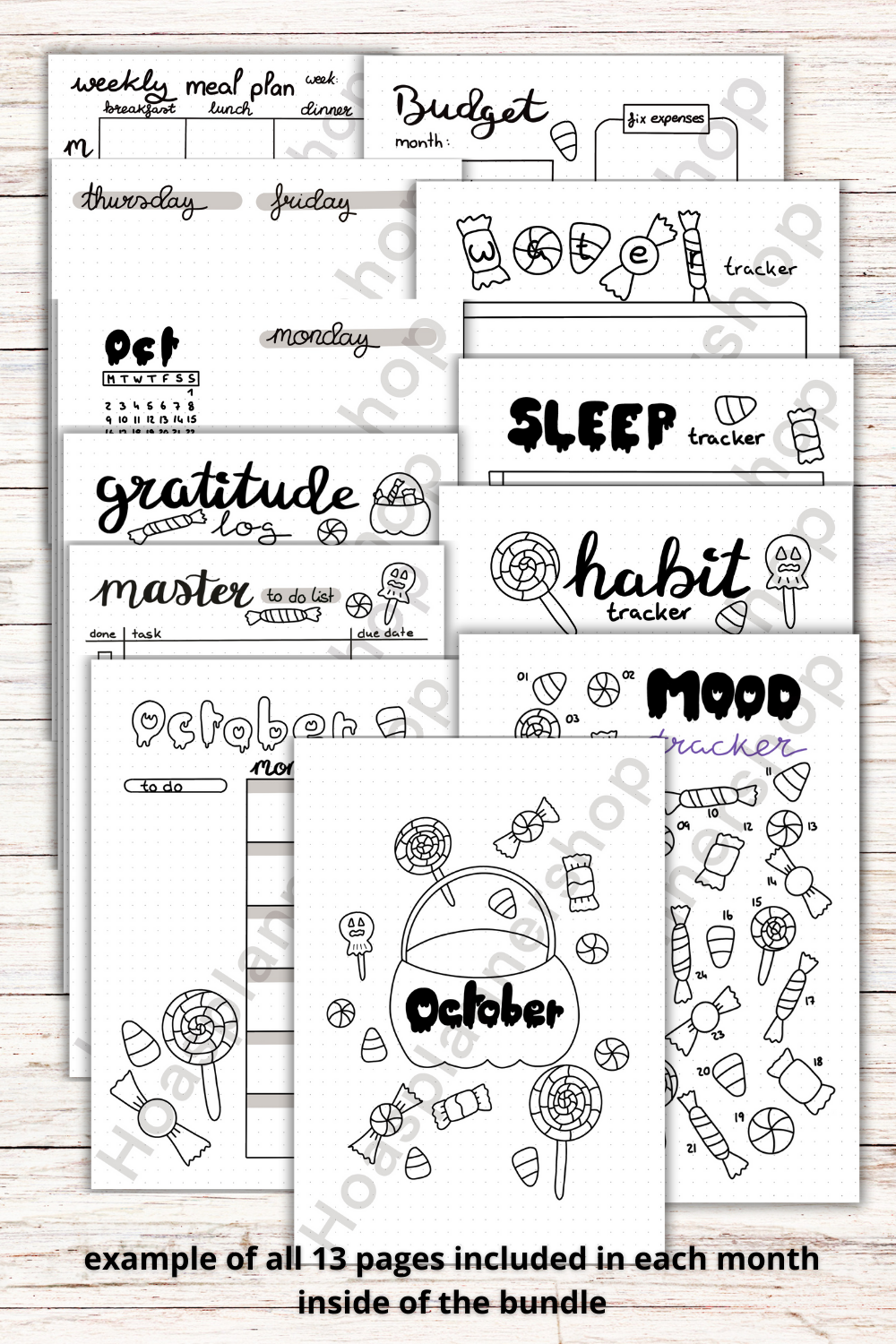 Minimalist digital printable planner 2024 pastel rainbow colored full ...