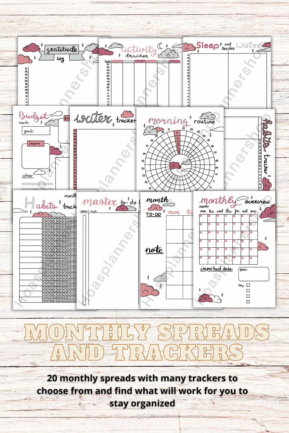 Digital monthly planner template frog themed left blank to color with ...