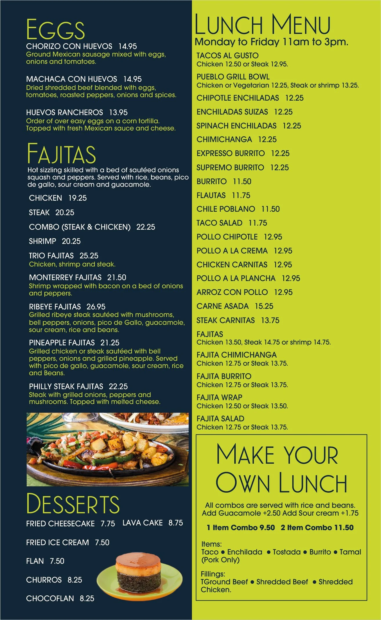 Menu — Pueblo Viejo