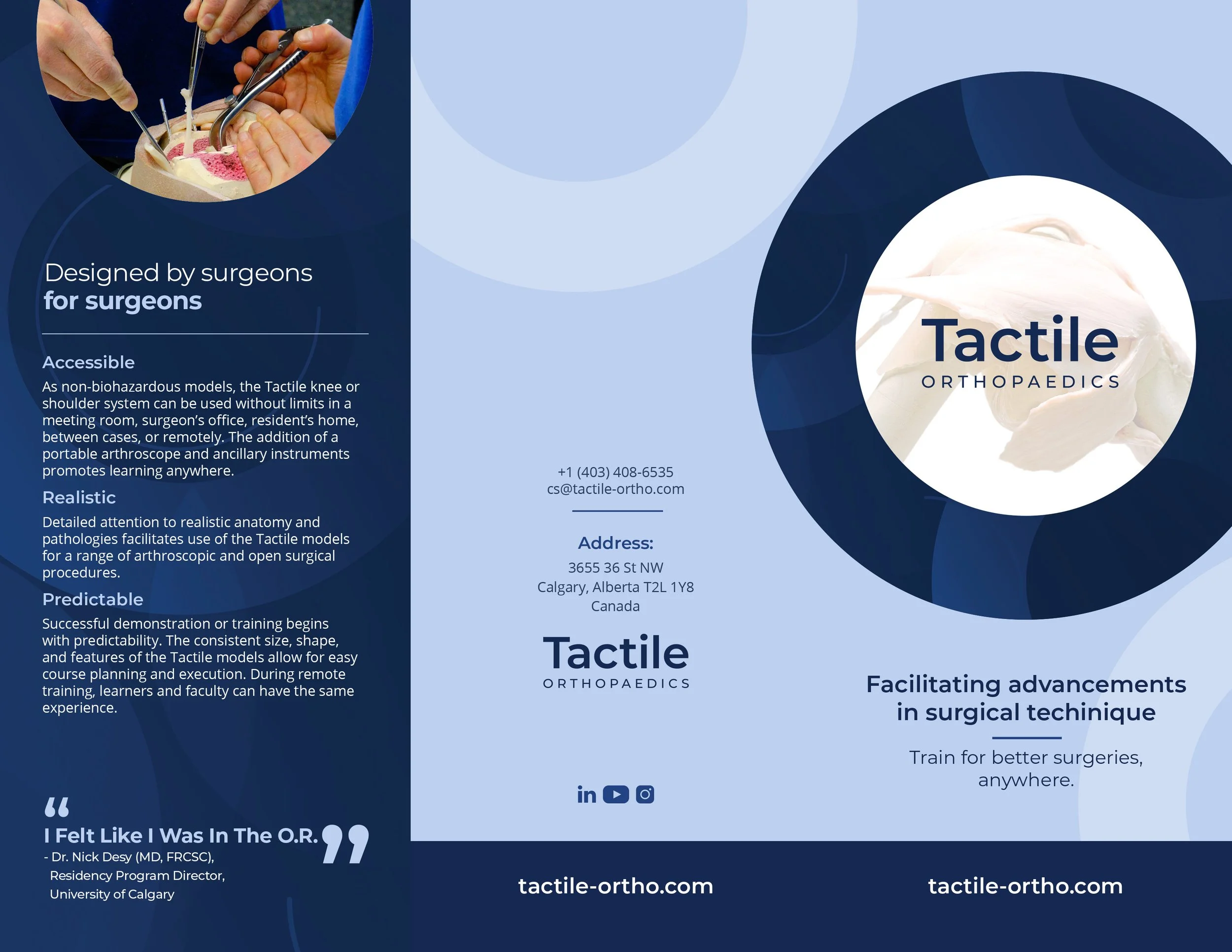 Product Brochure | Tactile Orthopaedics Inc. — Tactile Orthopaedics Inc.