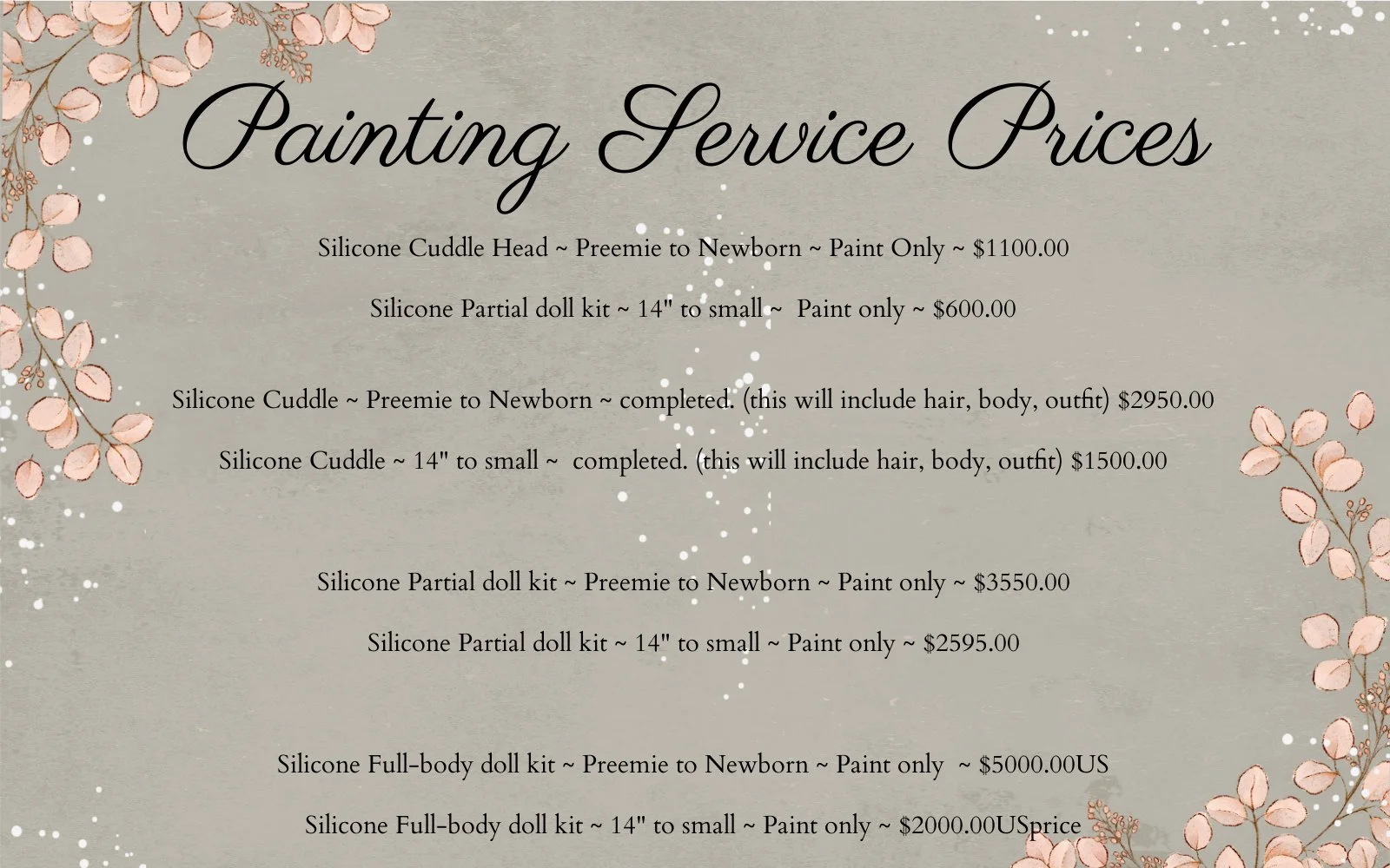 Custom Painting Prices and Schedule — the dainty loft