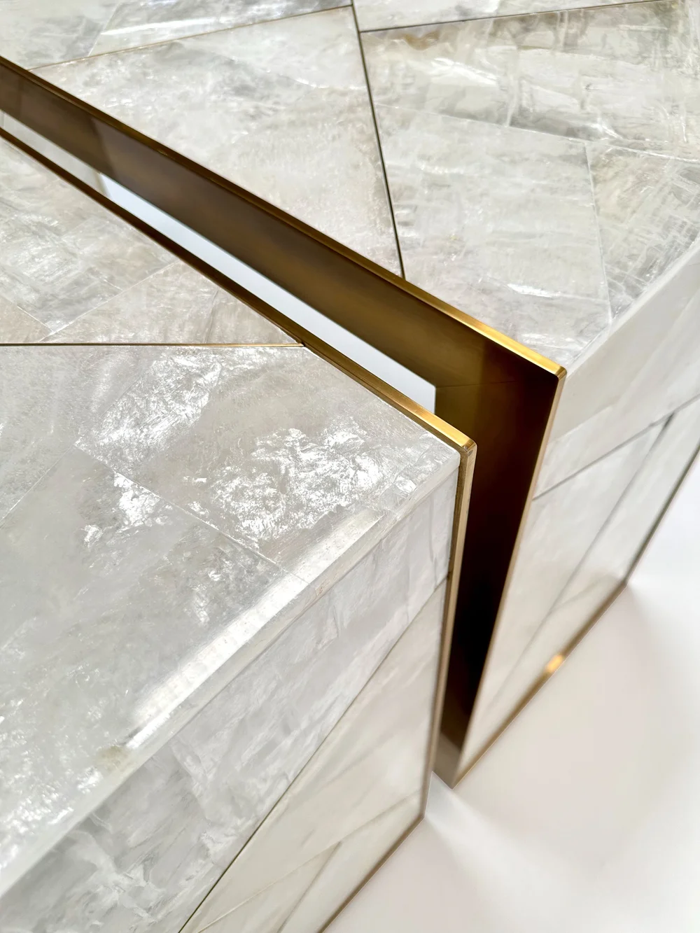 Sonnet Console in Selenite and Bronze — Newell Design Studio