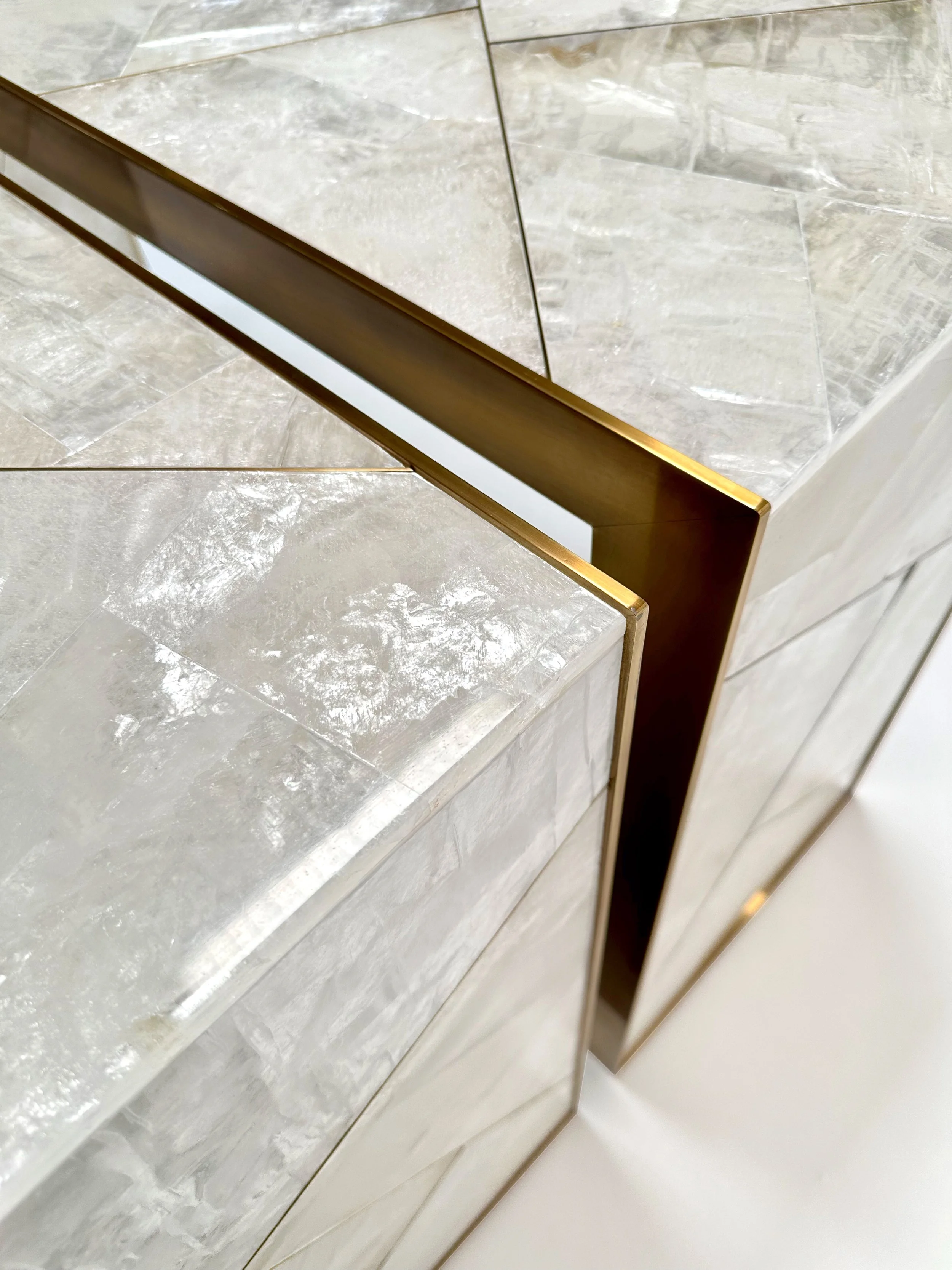 Sonnet Console in Selenite and Bronze — Newell Design Studio