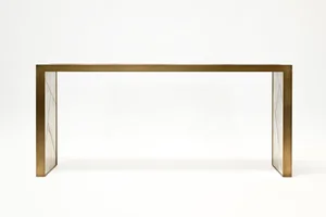 Sonnet Console in Selenite and Bronze — Newell Design Studio