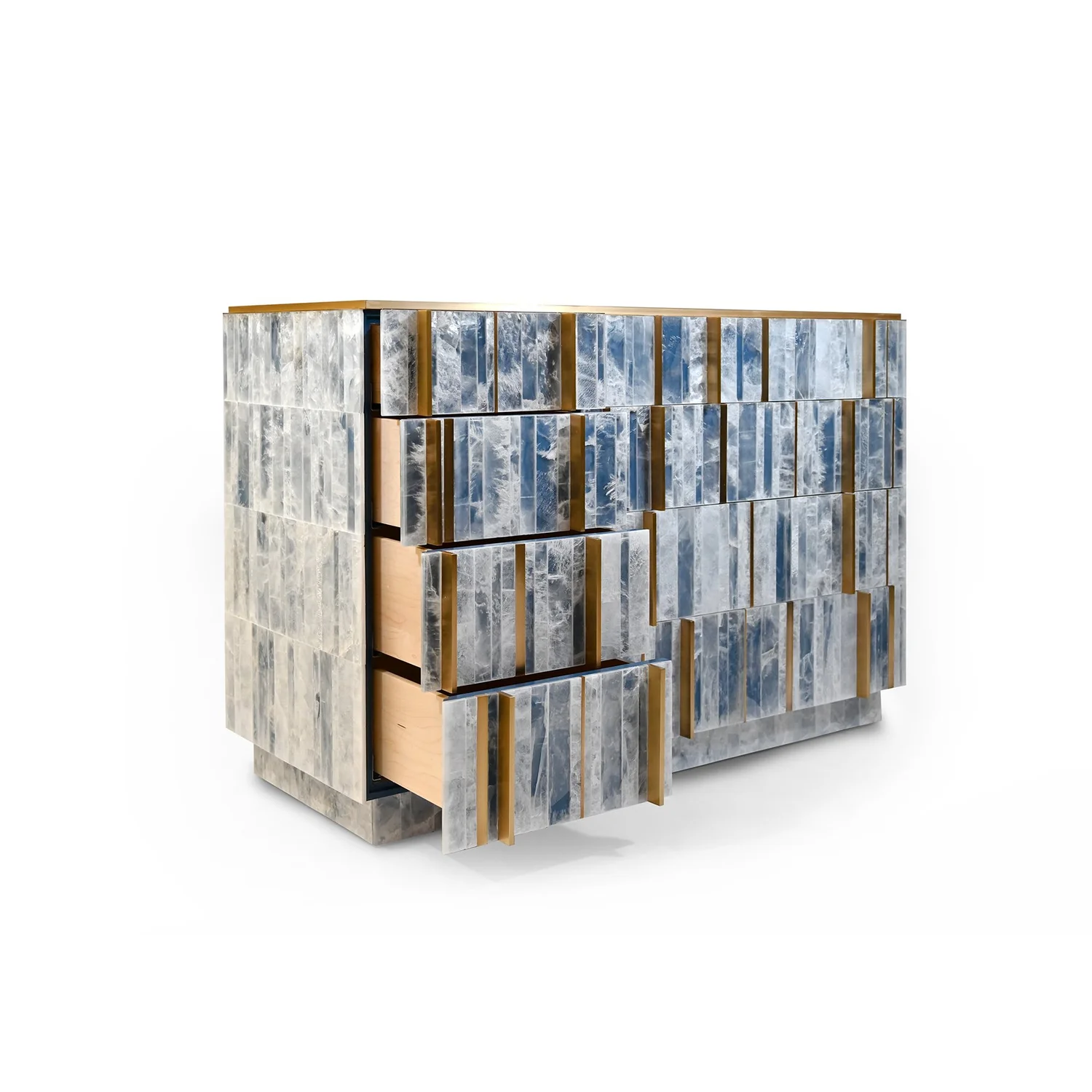 Sonnet Console in Selenite and Bronze — Newell Design Studio