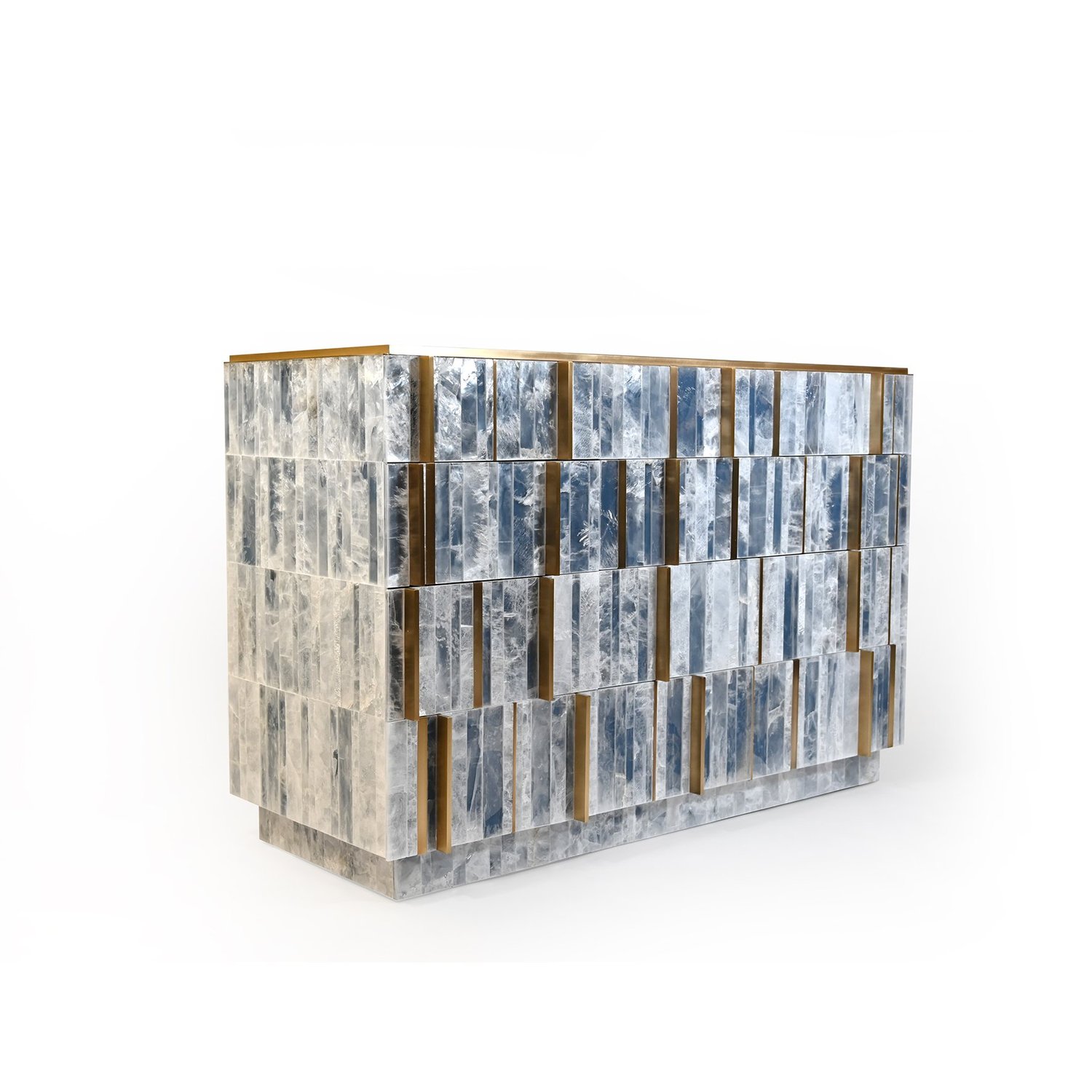 Sonnet Console in Selenite and Bronze — Newell Design Studio