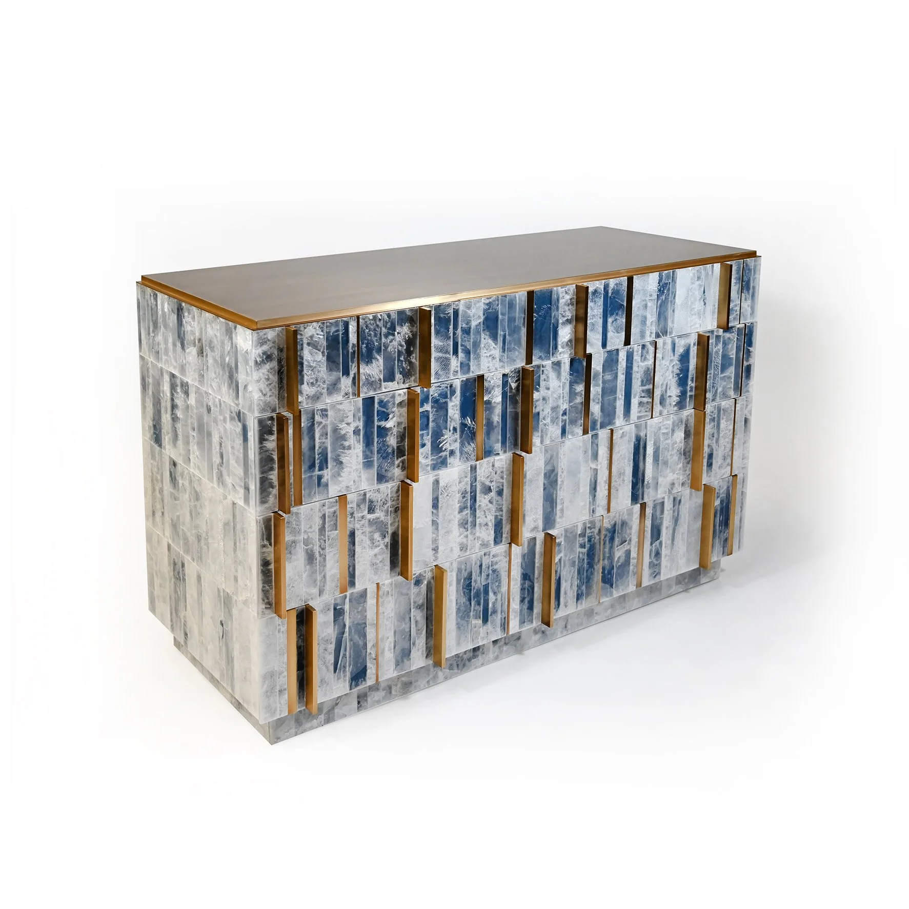 Sonnet Console in Selenite and Bronze — Newell Design Studio