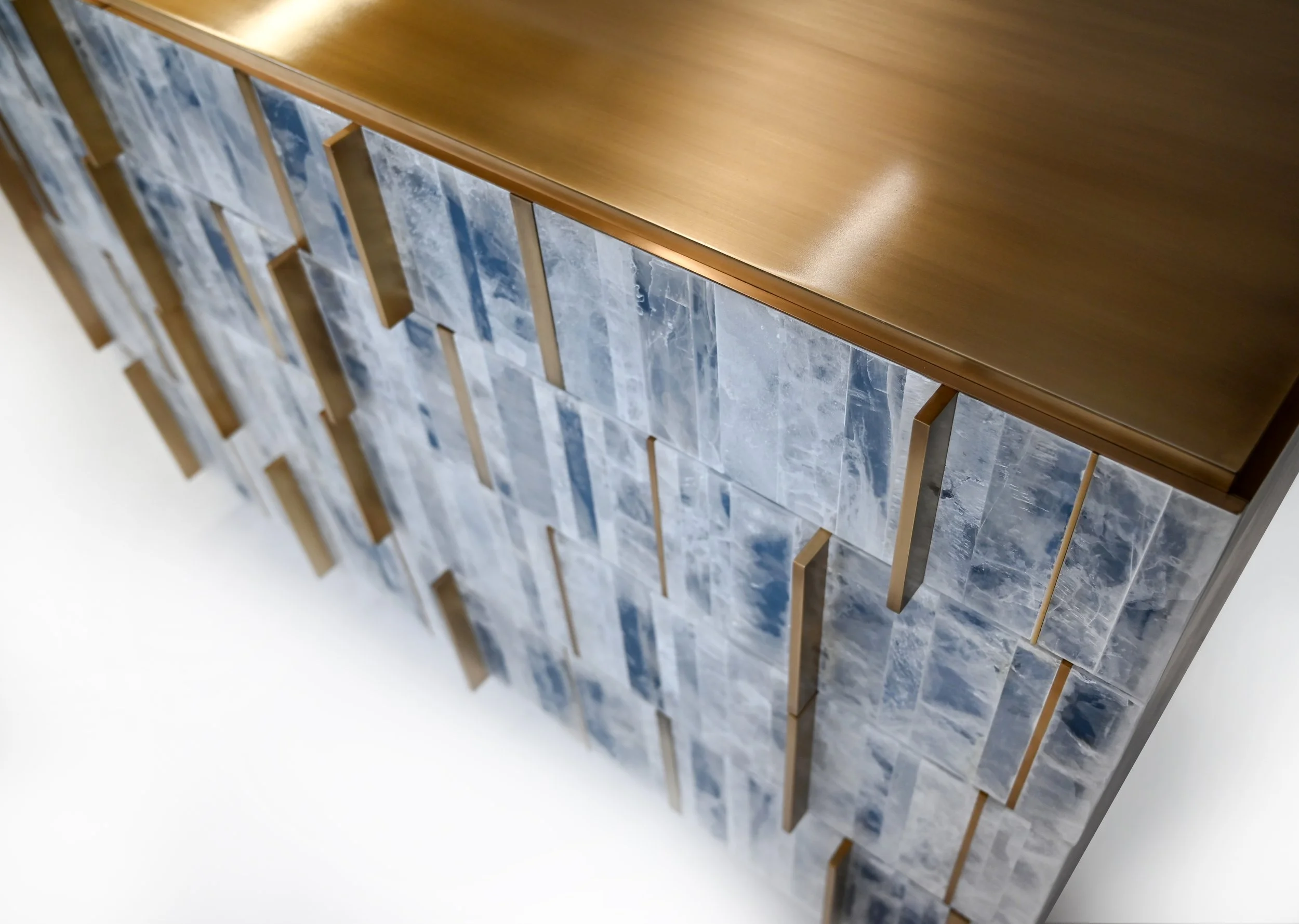 Sonnet Console in Selenite and Bronze — Newell Design Studio