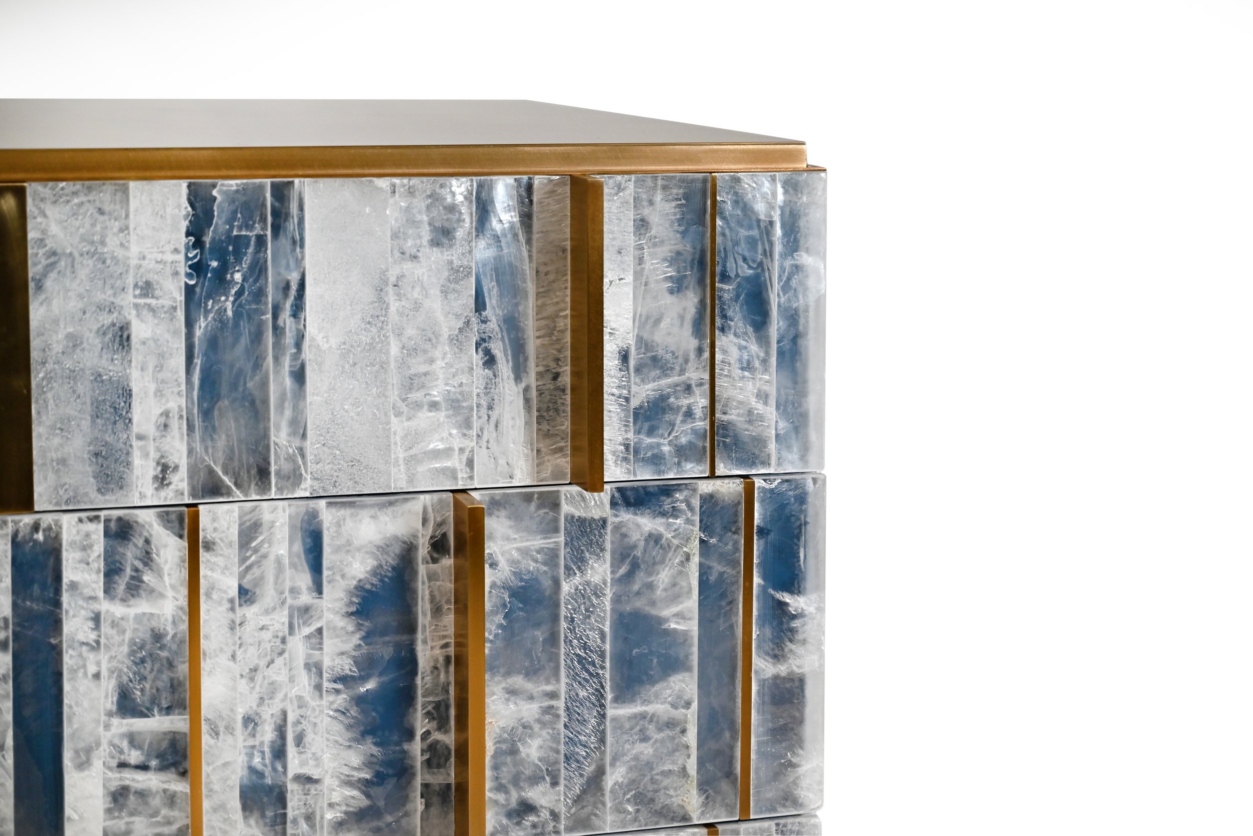 Sonnet Console in Selenite and Bronze — Newell Design Studio