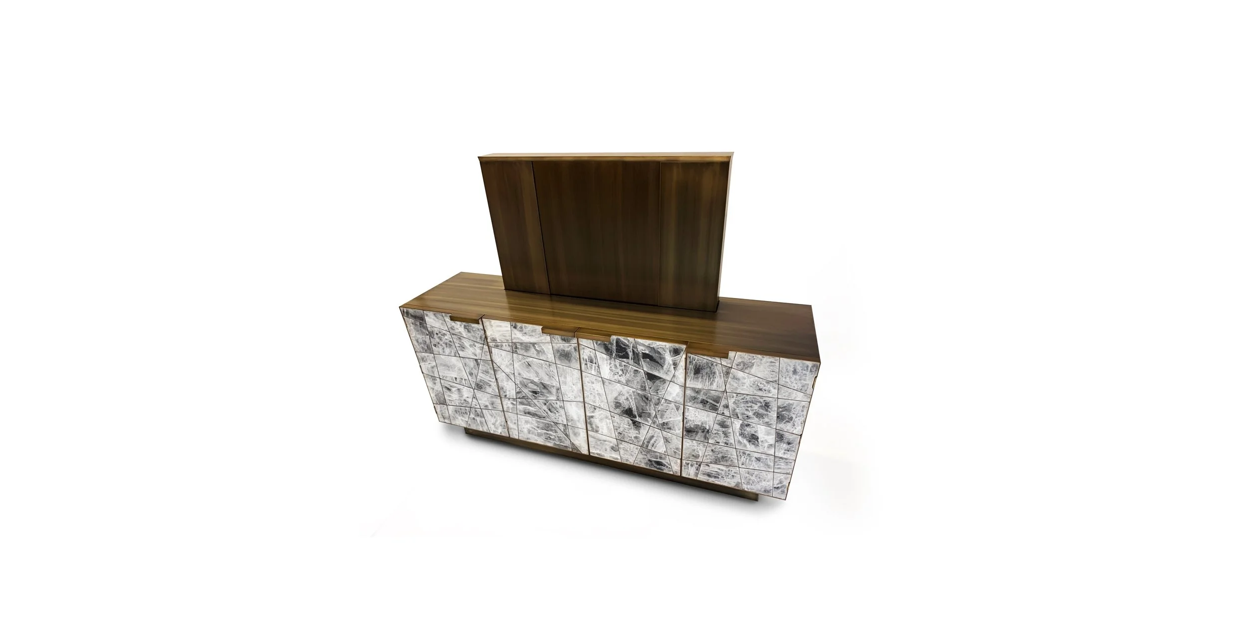 Sonnet Console in Selenite and Bronze — Newell Design Studio