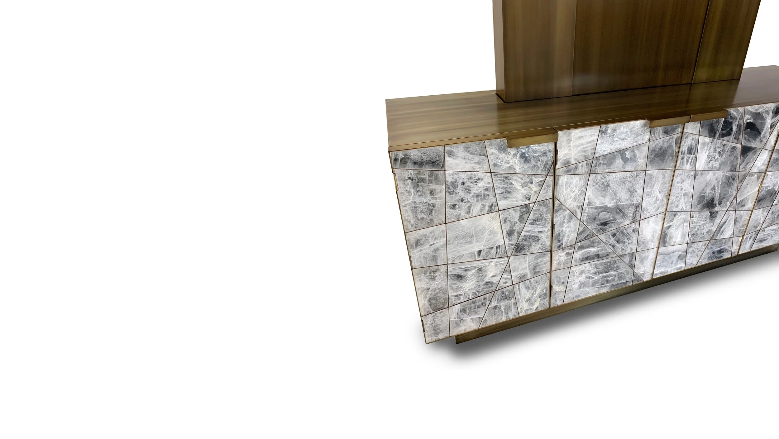 Sonnet Console in Selenite and Bronze — Newell Design Studio