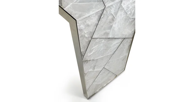 Bar Cabinet in Selenite and White Gold Handle — Newell Design Studio