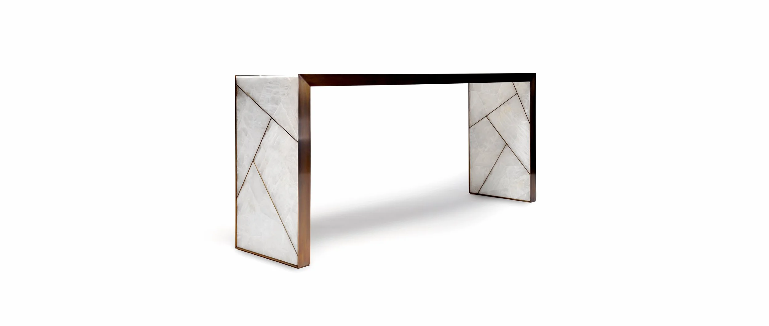 Sonnet Console in Selenite and Bronze — Newell Design Studio