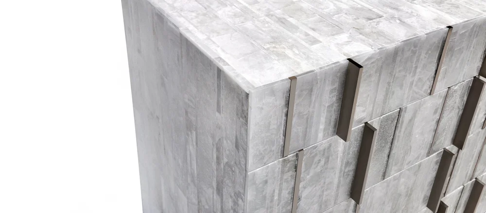 Sonnet Console in Selenite and Bronze — Newell Design Studio