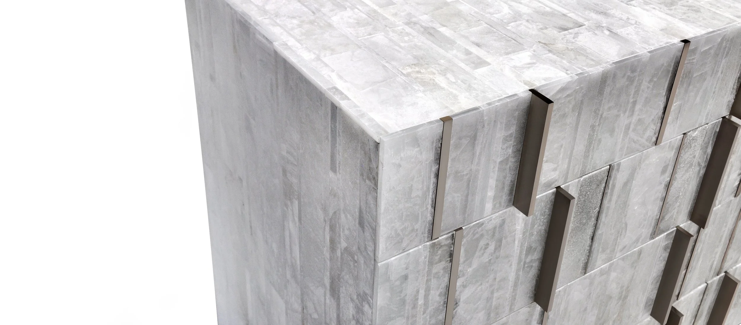 Sonnet Console in Selenite and Bronze — Newell Design Studio