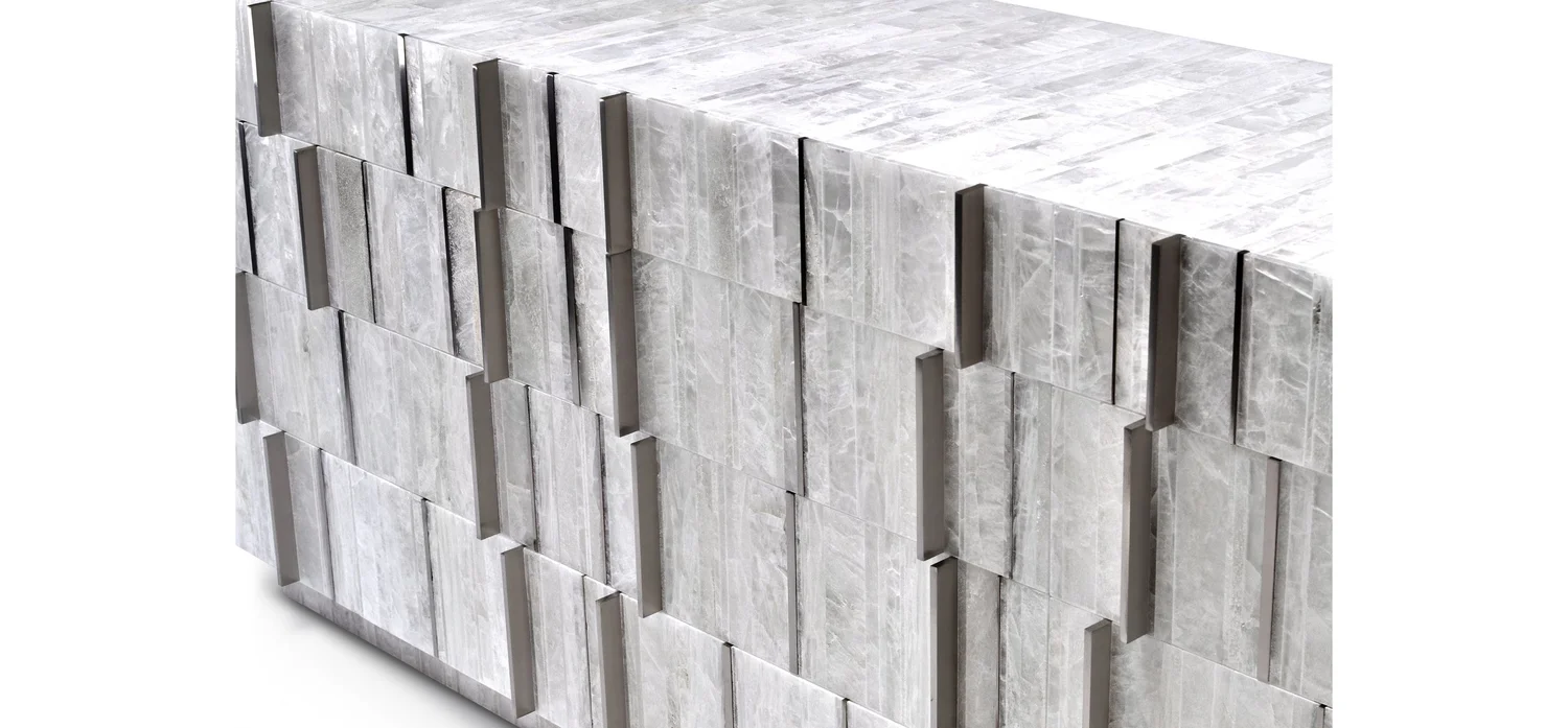 Sonnet Console in Selenite and Bronze — Newell Design Studio