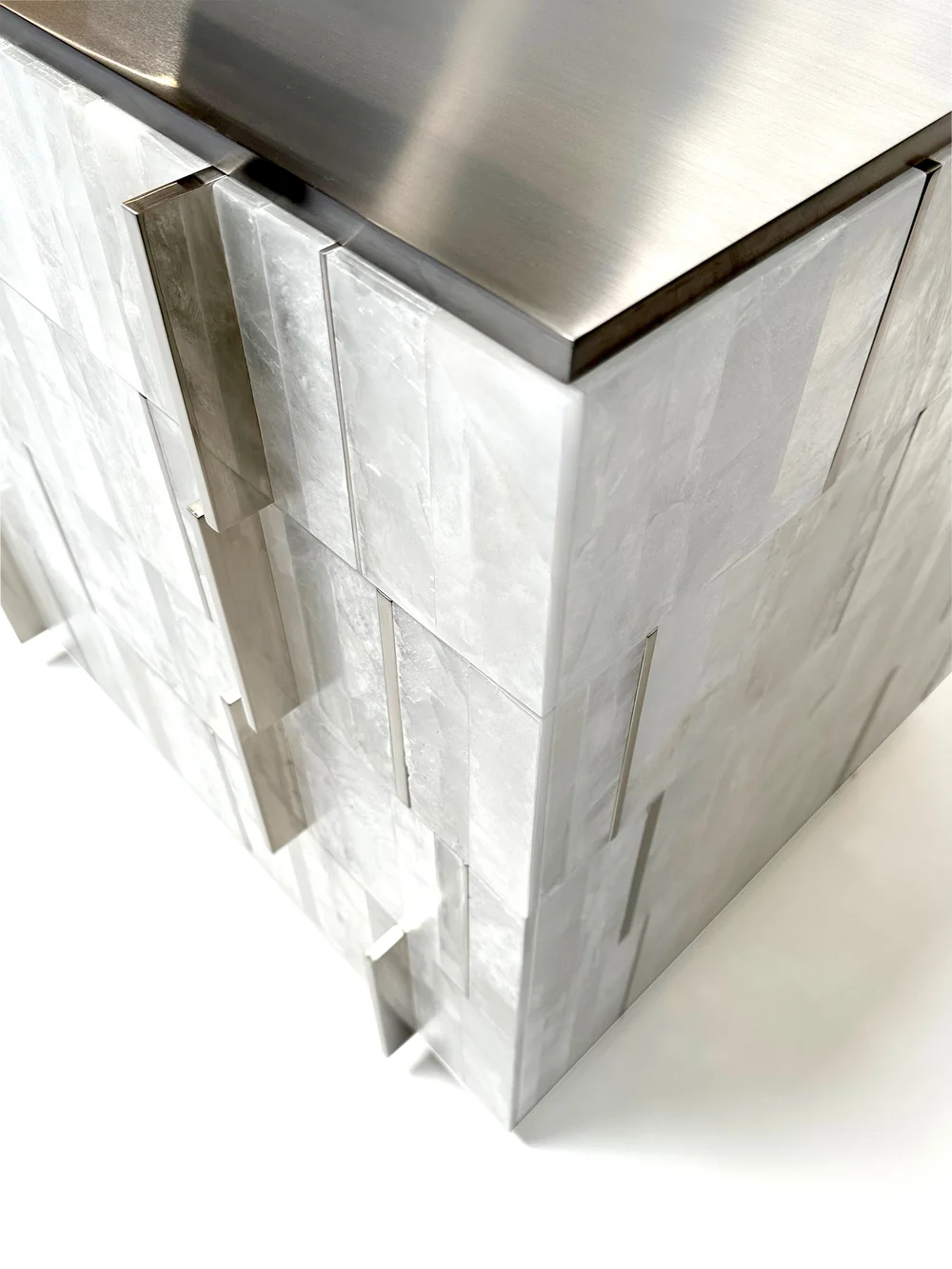 Mosaic Sideboard in Selenite and Bronze on White Ground — Newell Design ...