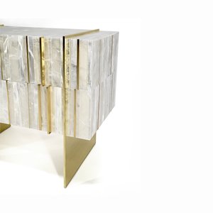 Sonnet Console in Selenite and Bronze — Newell Design Studio