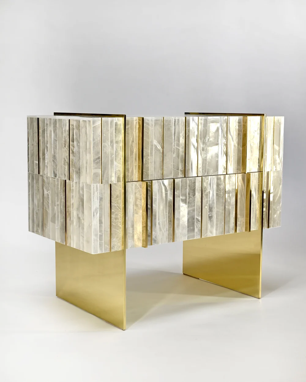 Sonnet Console in Selenite and Bronze — Newell Design Studio
