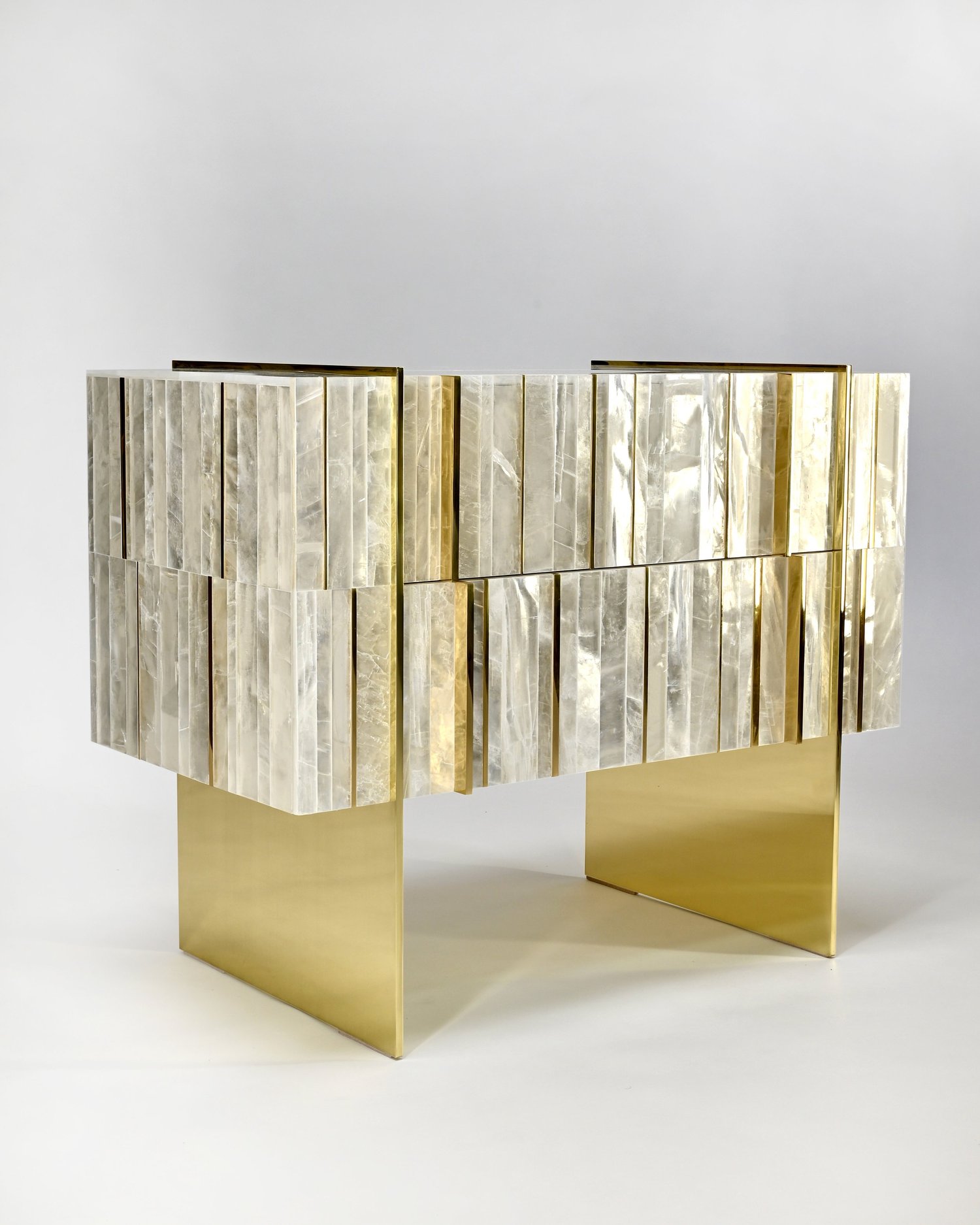 Sonnet Console in Selenite and Bronze — Newell Design Studio