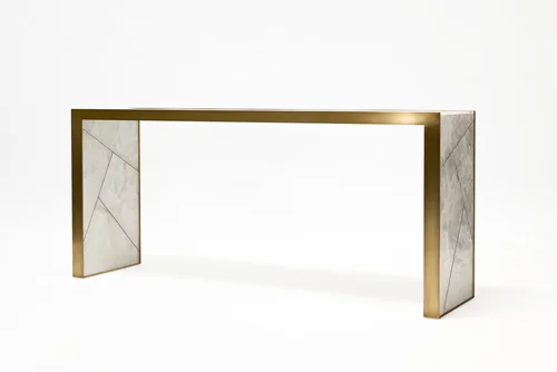 Sonnet Console in Selenite and Bronze — Newell Design Studio