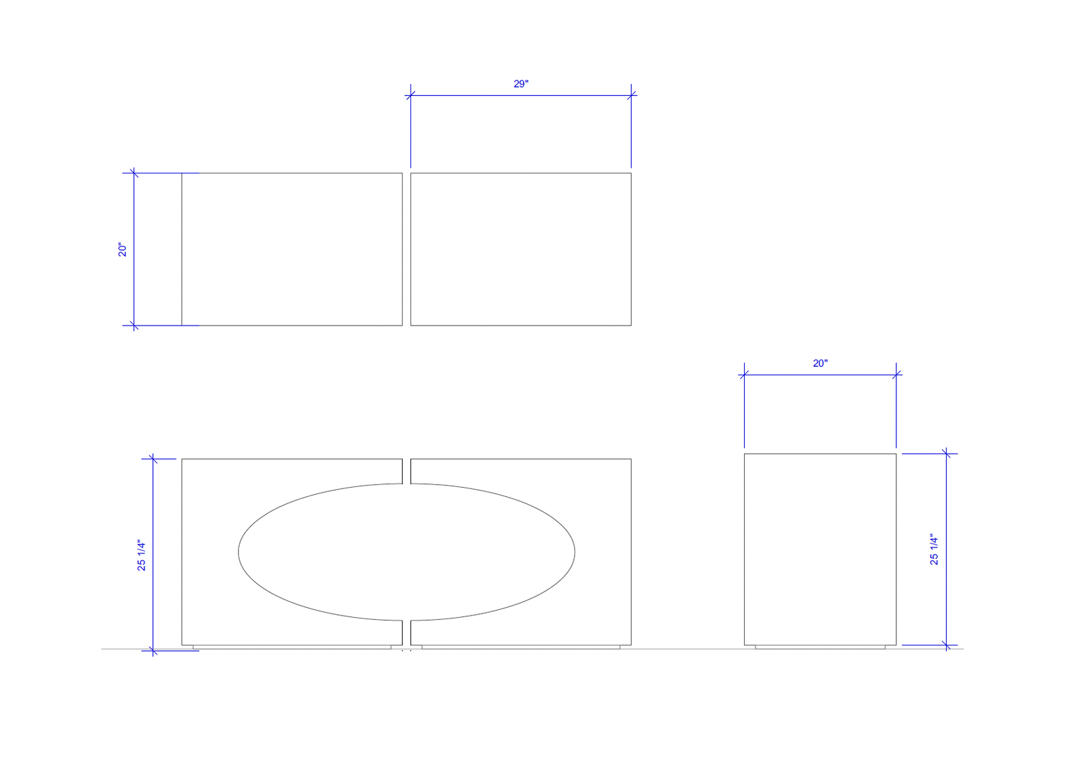 Ellipse Console Table in Parchment and Bronze — Newell Design Studio
