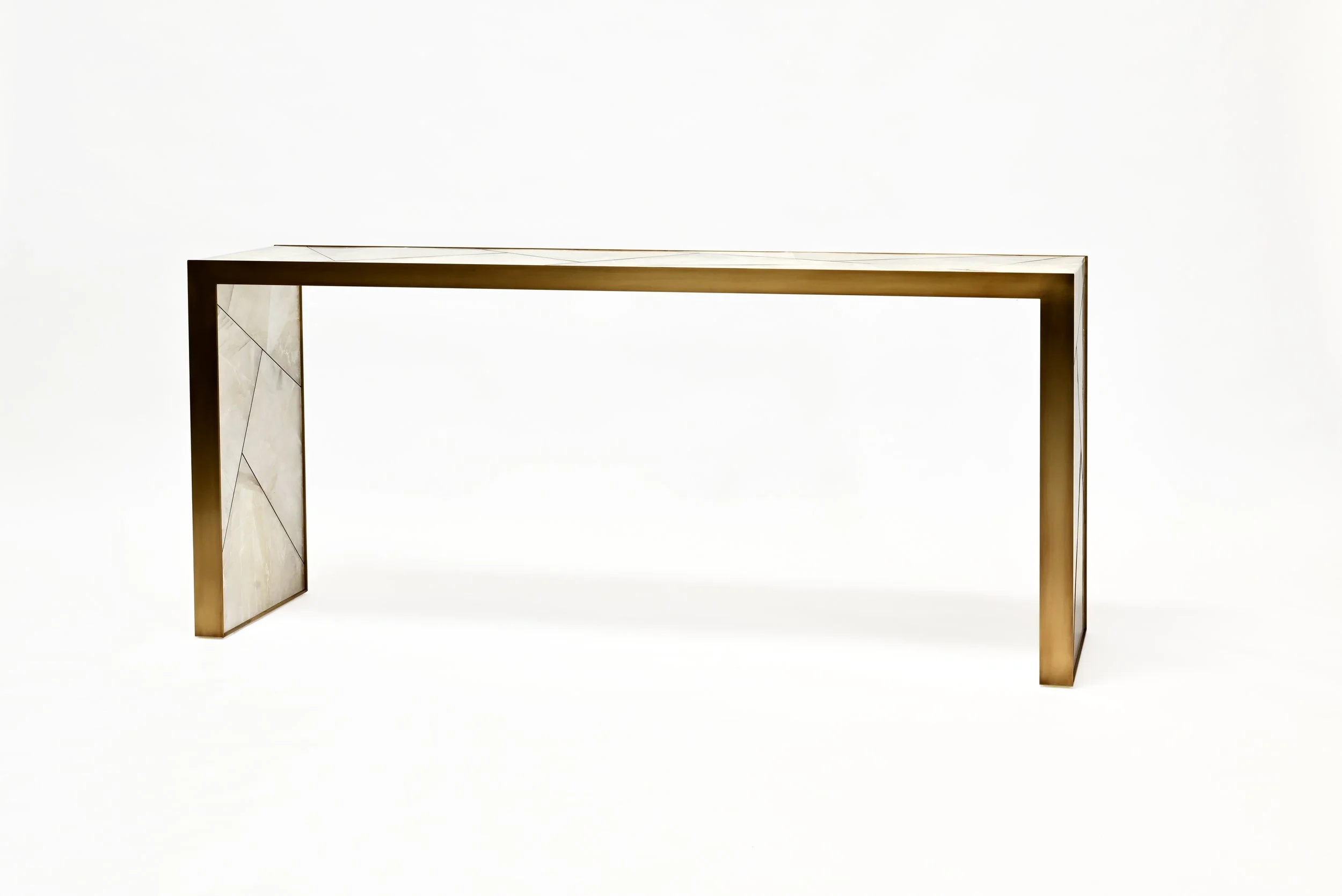 Sonnet Console in Selenite and Bronze — Newell Design Studio