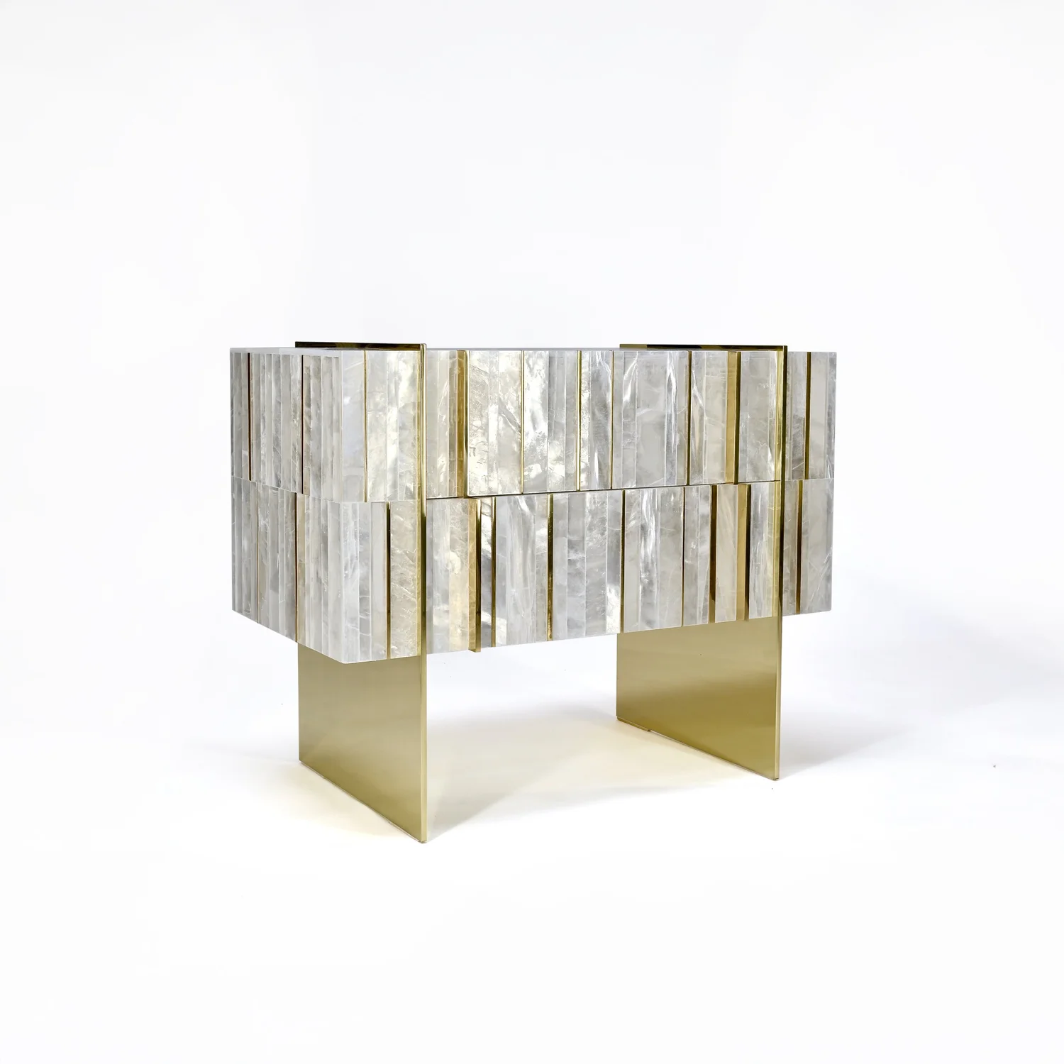 Sonnet Console in Selenite and Bronze — Newell Design Studio