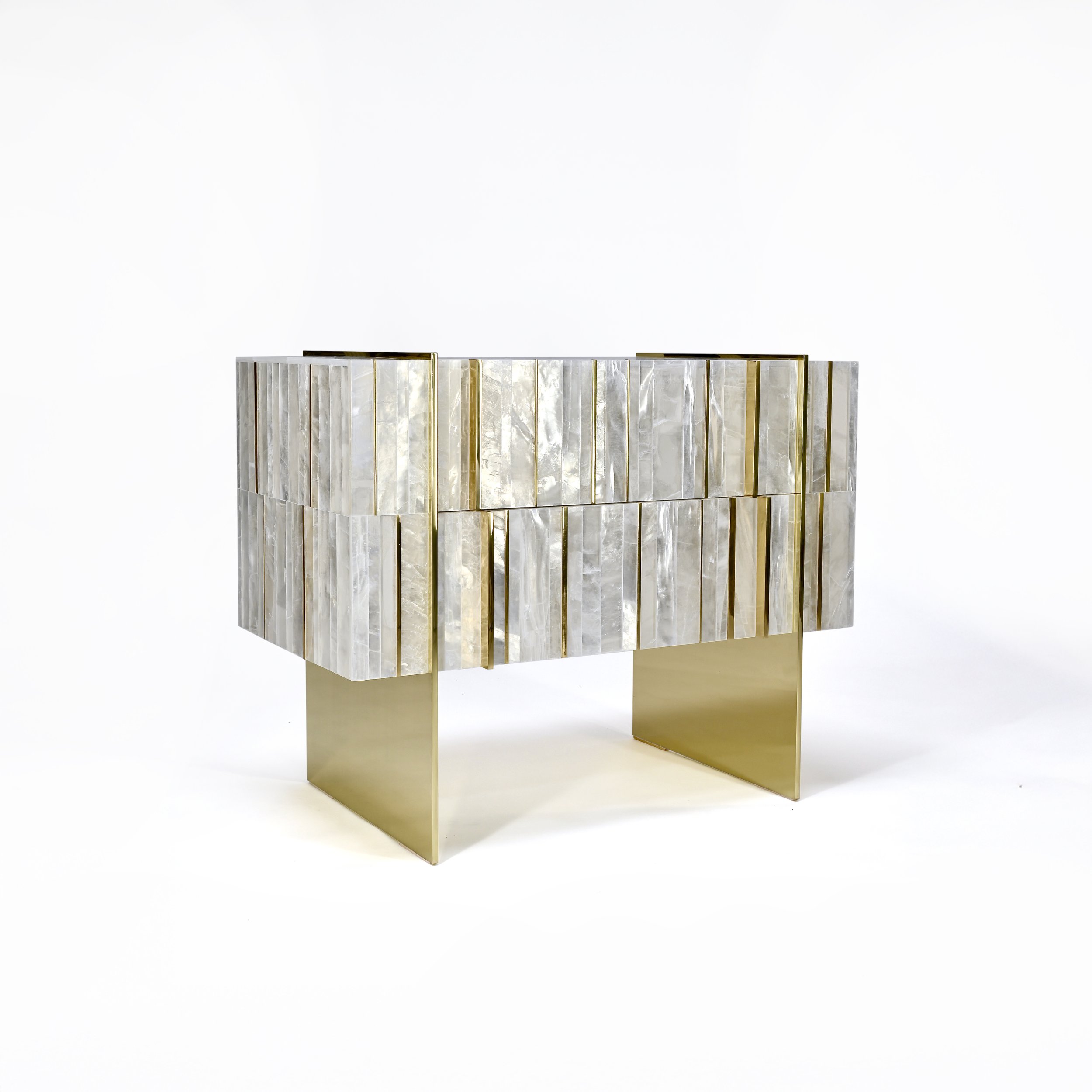 Sonnet Console in Selenite and Bronze — Newell Design Studio