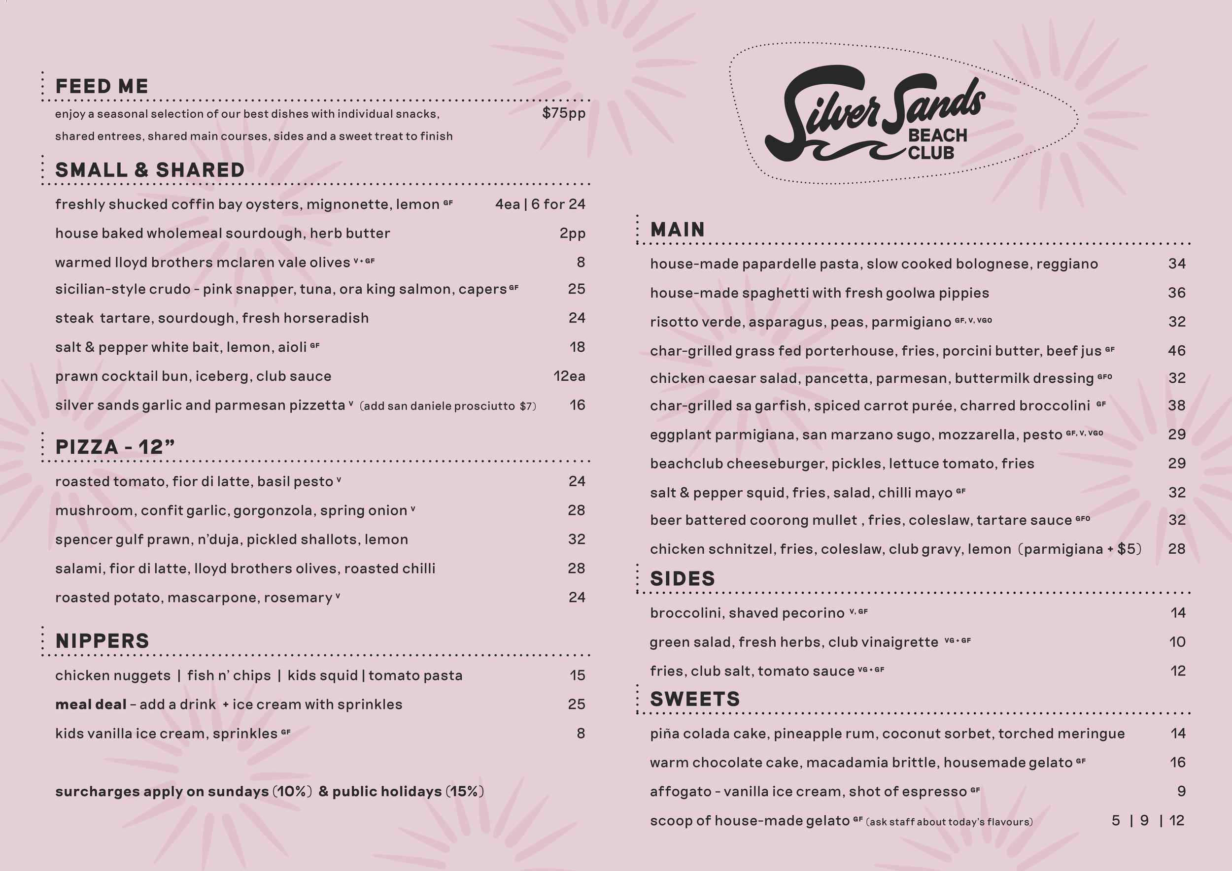 Menu — SILVER SANDS BEACH CLUB
