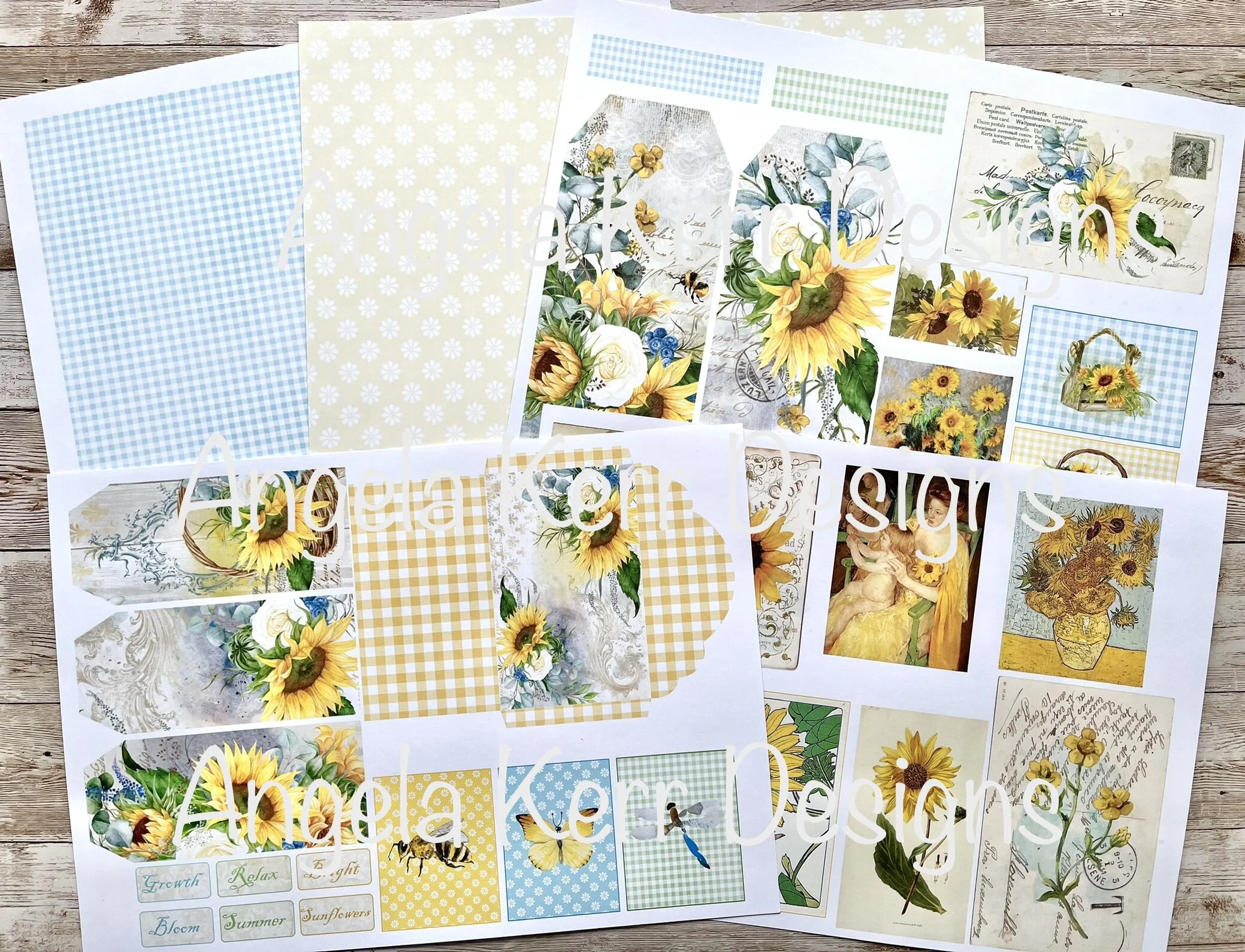 DIGITAL KIT - MINI JOURNAL - US Letter Spring — Angela Kerr Designs