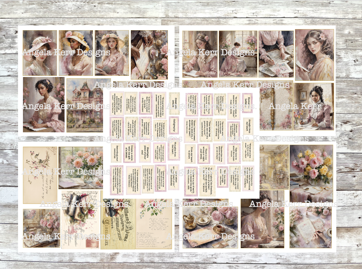 PRINTED KIT - 50 PAGES - FUN AT THE SEASIDE BACKGROUND PAGES — Angela ...