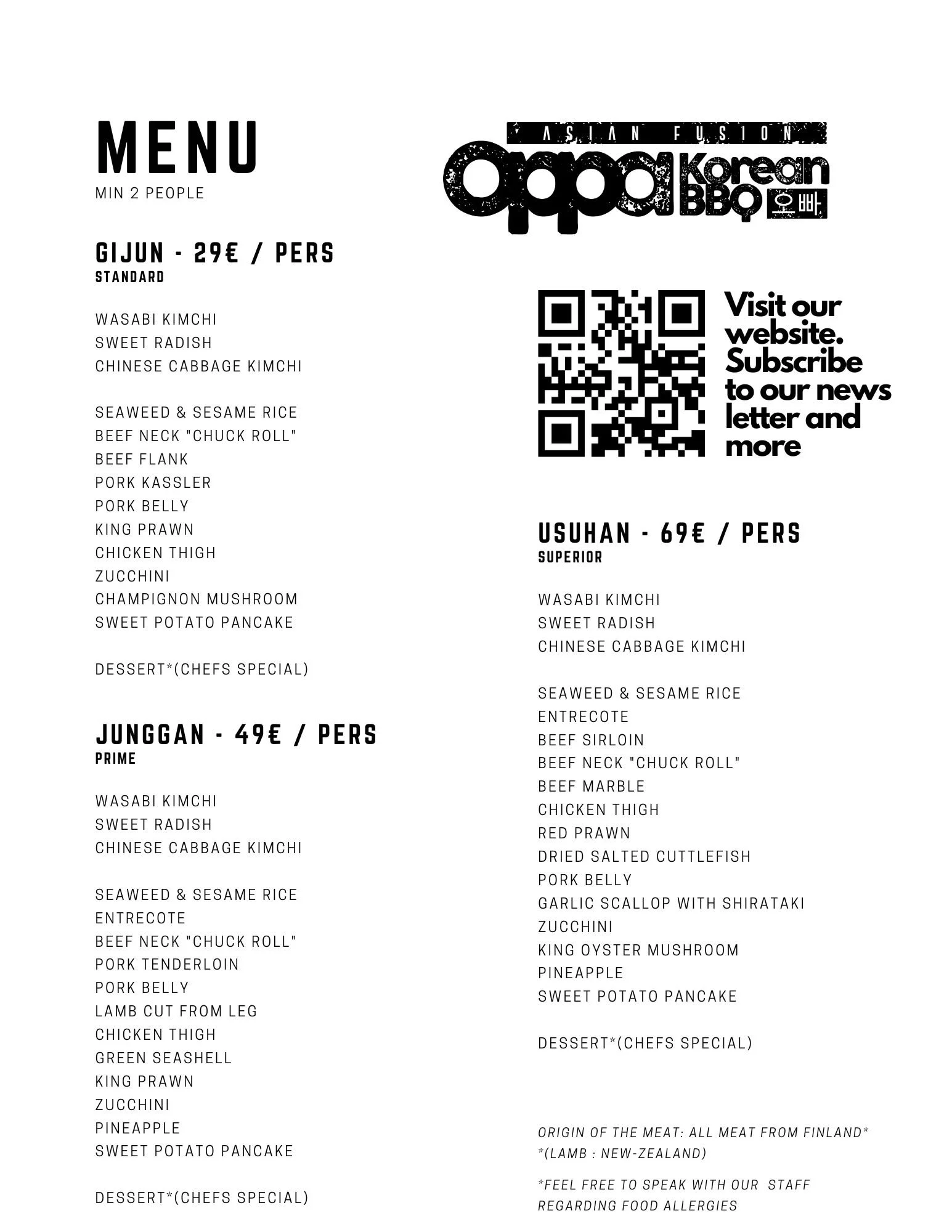 The Menu — OPPA Korean BBQ