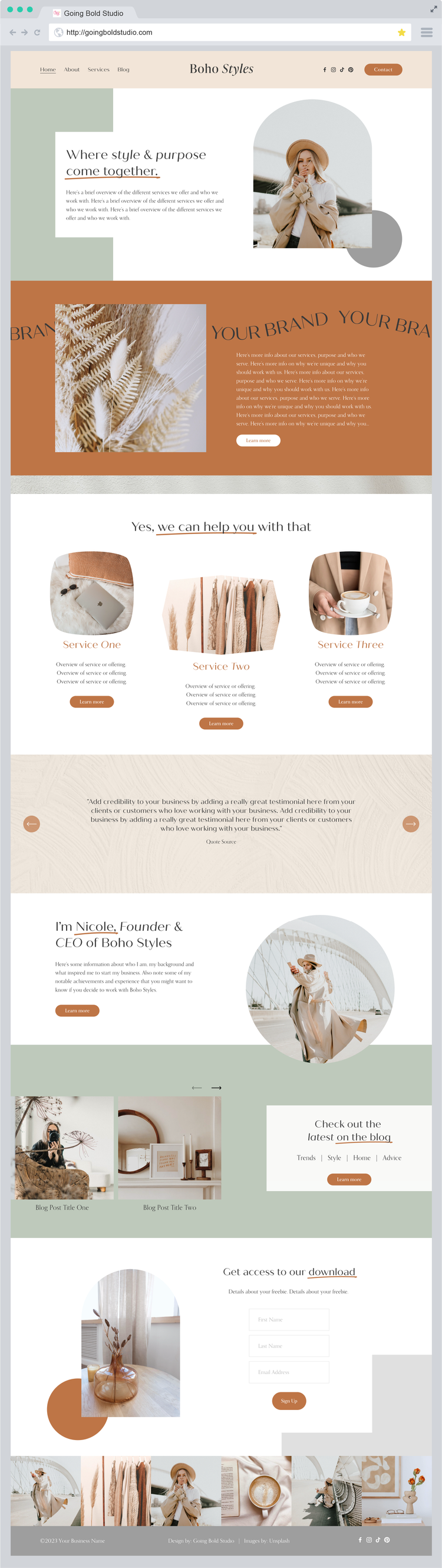 Boho Styles Template — Going Bold Studio | Branding, Squarespace ...
