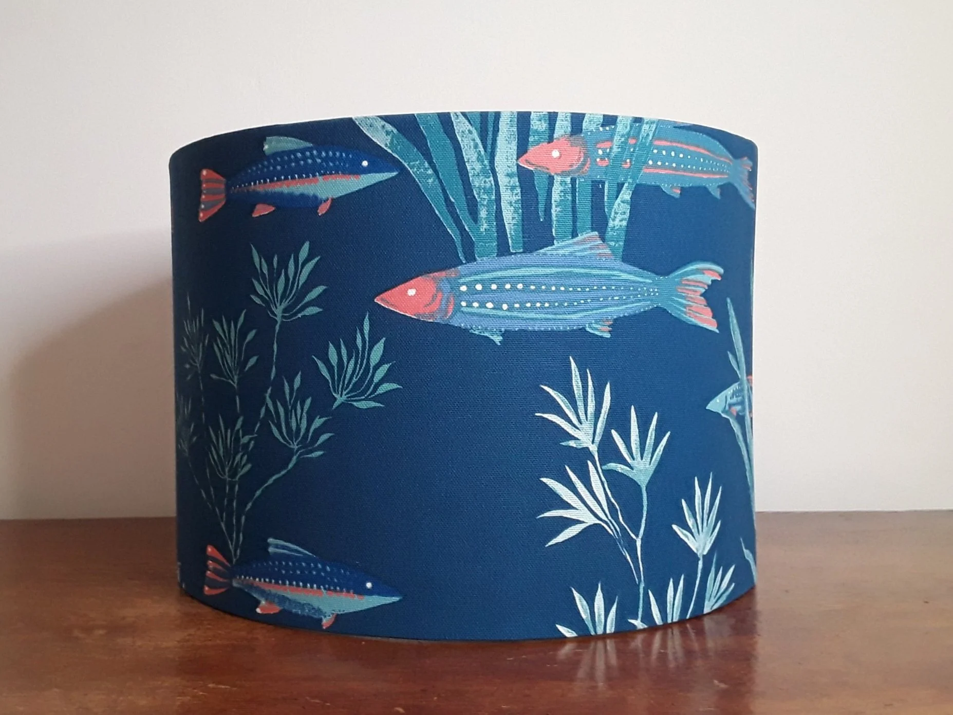 Seaweed lampshade pink, white, grey - Hawthorn Shades