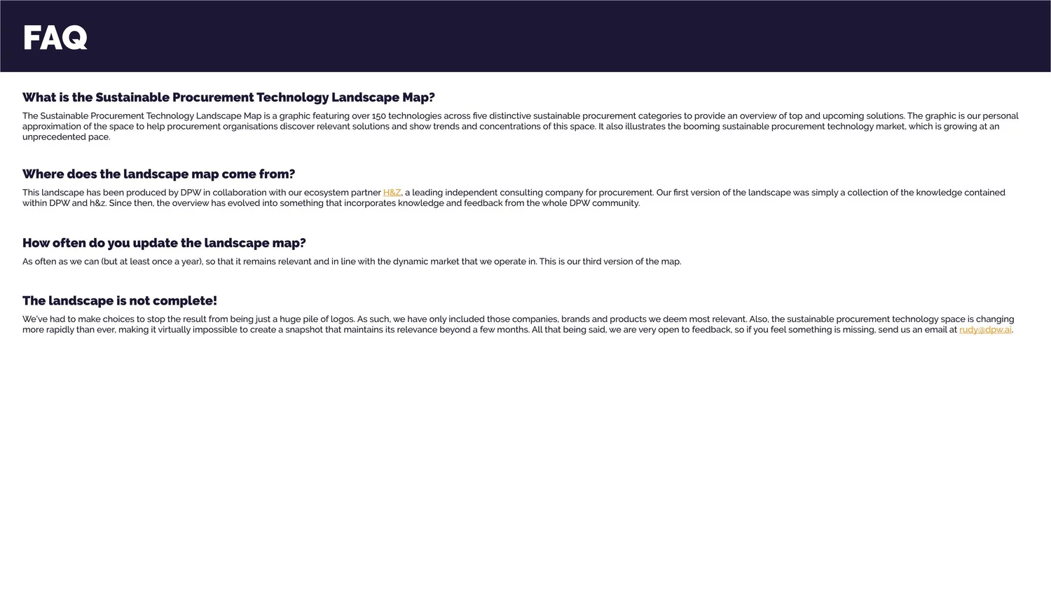 DPW Sustainable Procurement Tech Landscape 2023