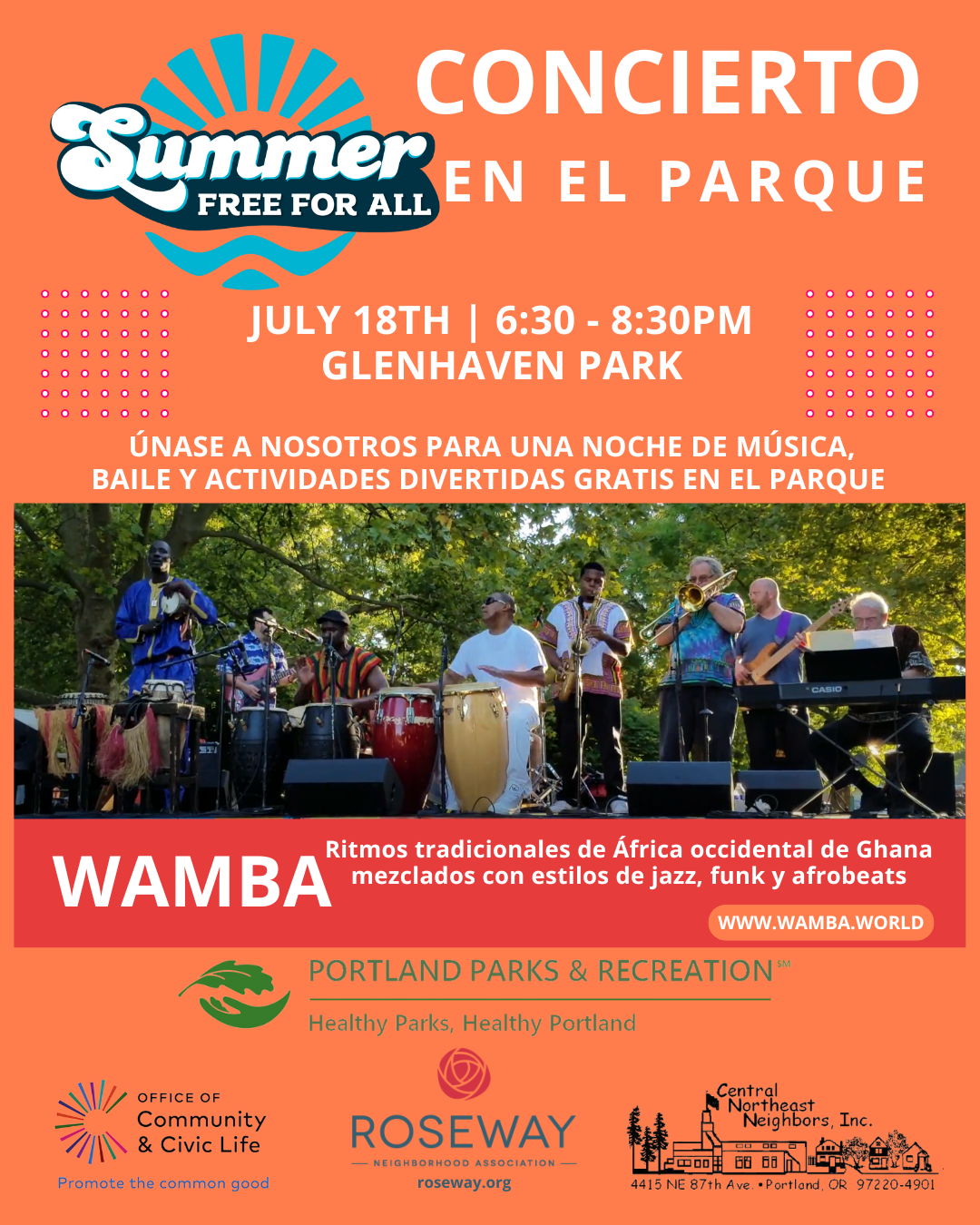 Summer Events at the Park — Roseway Neighborhood Association
