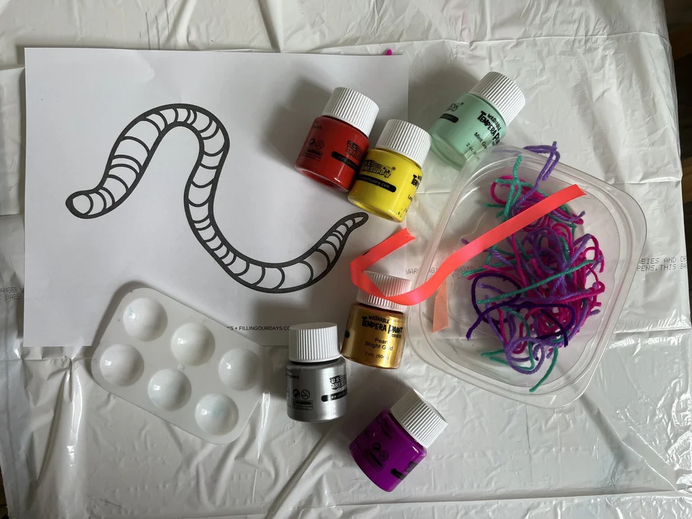 Worm Painting- Process Art with Yarn — Filling Our Days