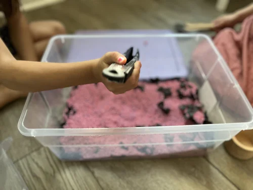 Dyed Pasta Bats Halloween Sensory Bin — Filling Our Days