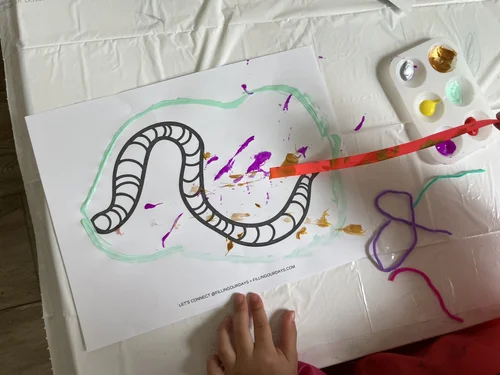 Worm Painting- Process Art with Yarn — Filling Our Days