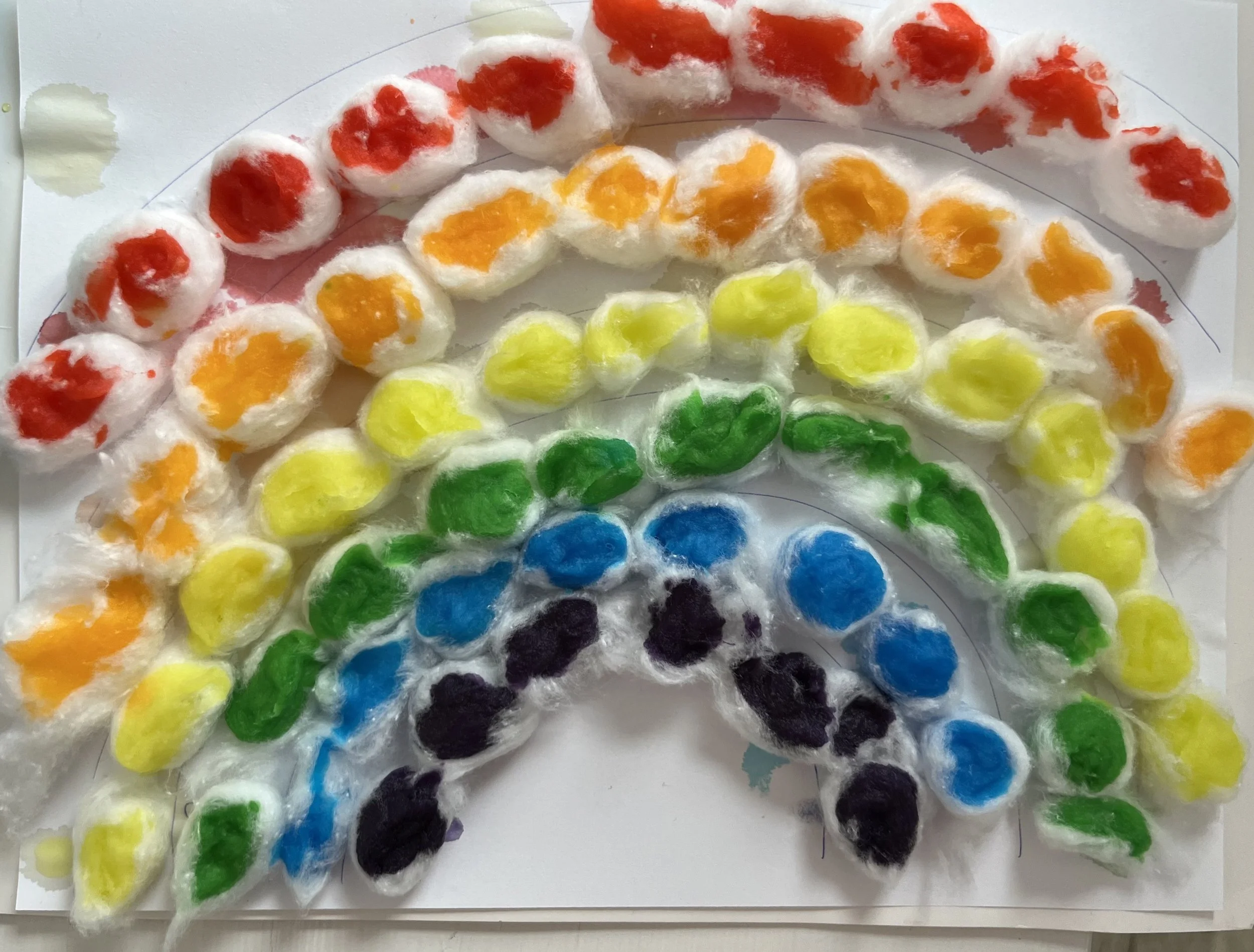 Cotton Ball Rainbow Activity with DIY Liquid Watercolors — Filling Our Days
