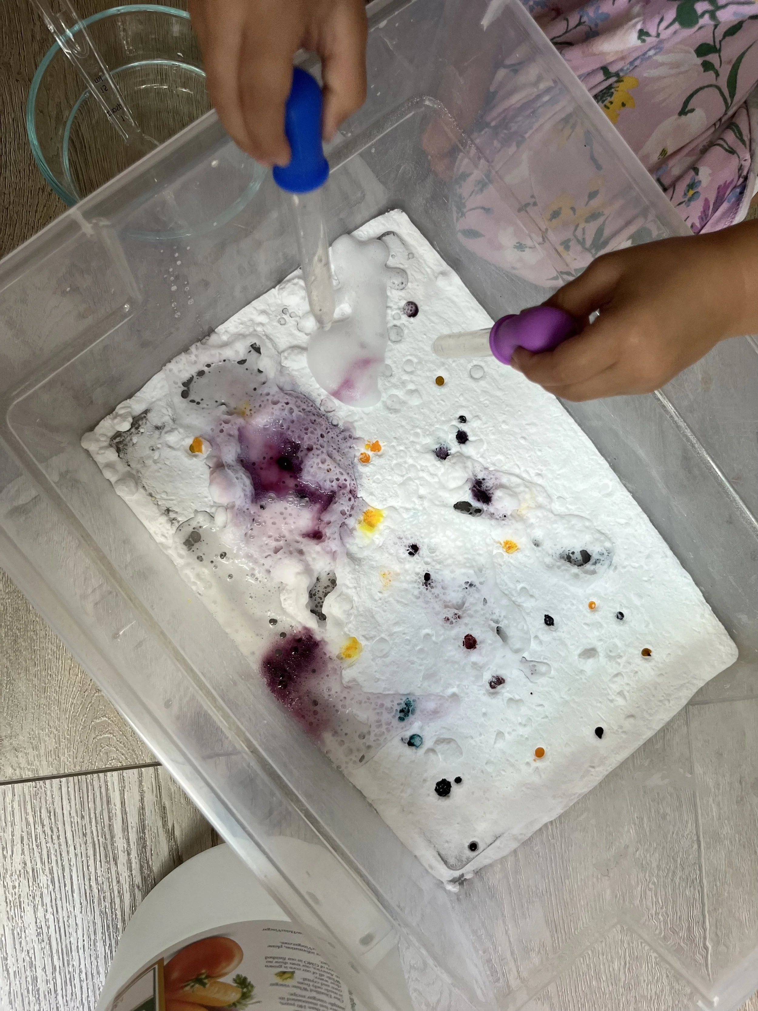 Colorful Fizzy Bin — Filling Our Days