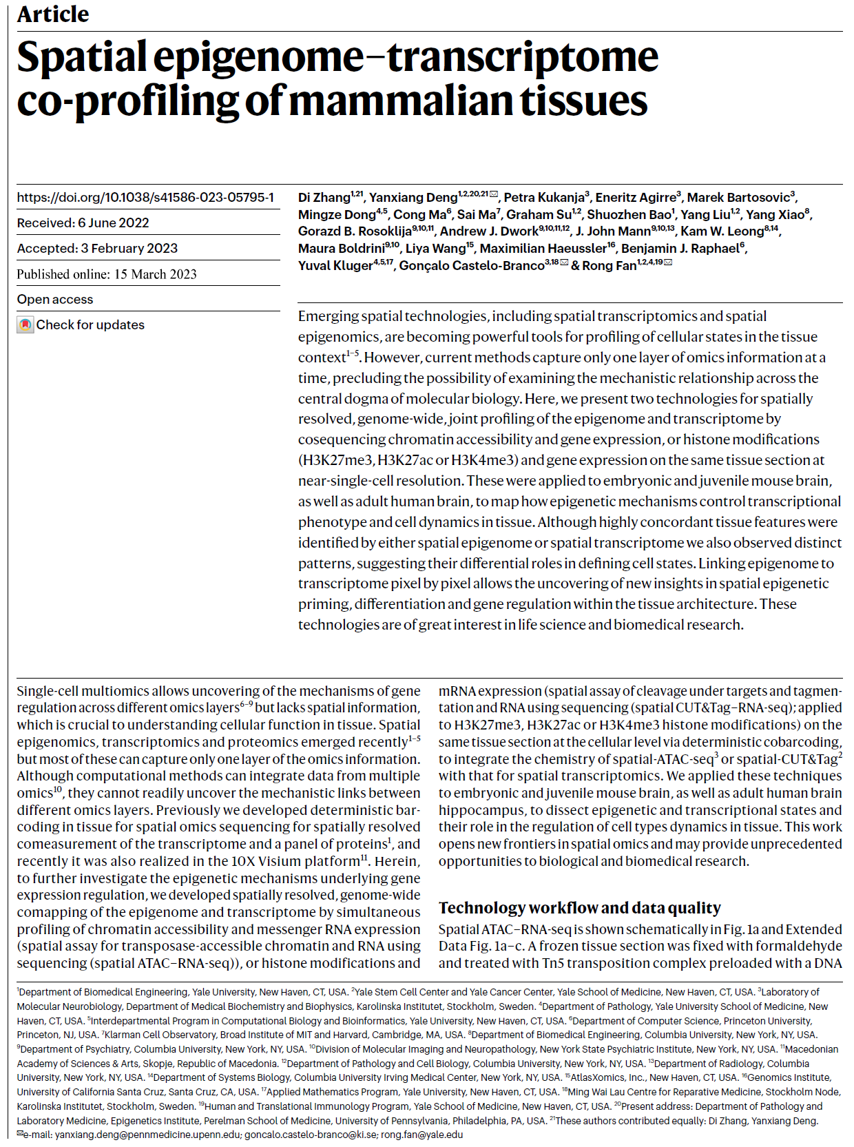 PUBLICATIONS — YANXIANG DENG LAB @ PENN