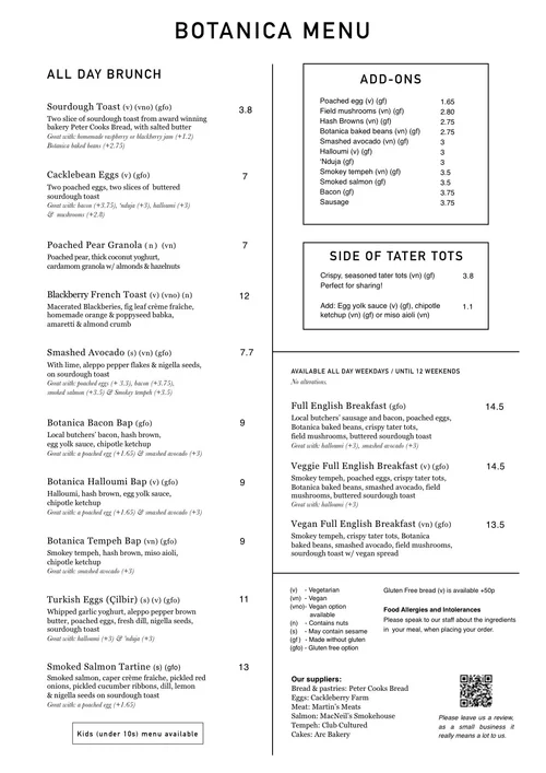 Menu — Botanica
