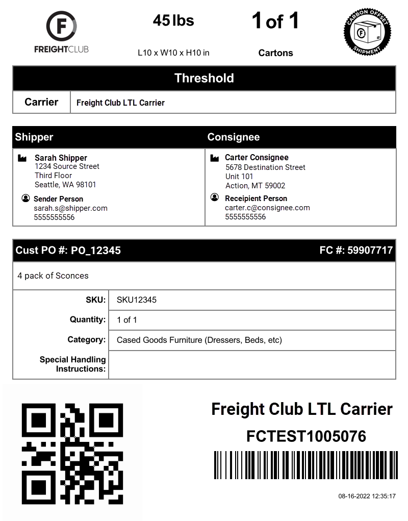 Automated Bill of Lading — Freight Club