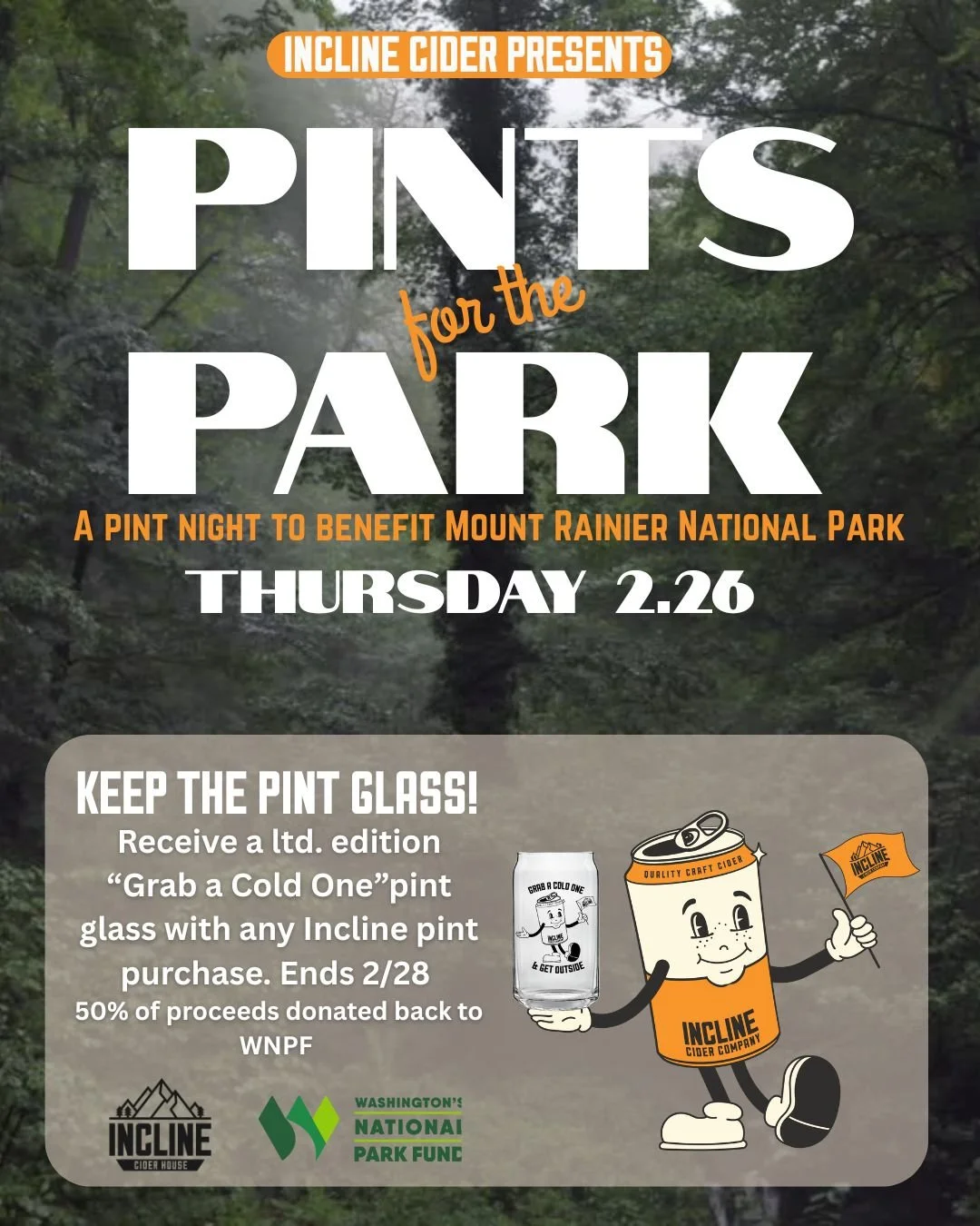 Pint Night 🍻 benefiting Mt Rainier National Park — Incline Cider ...