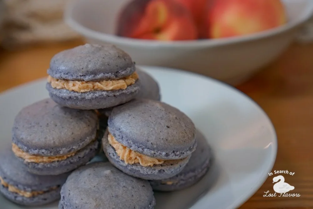 Earl Grey Macarons With Peach Buttercream — In Search of Lost Flavors