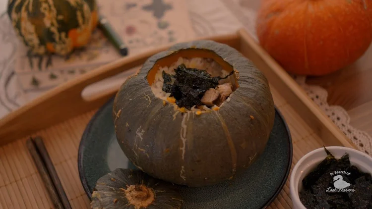Chicken and Rice Stuffed Kabocha Squash — In Search of Lost Flavors