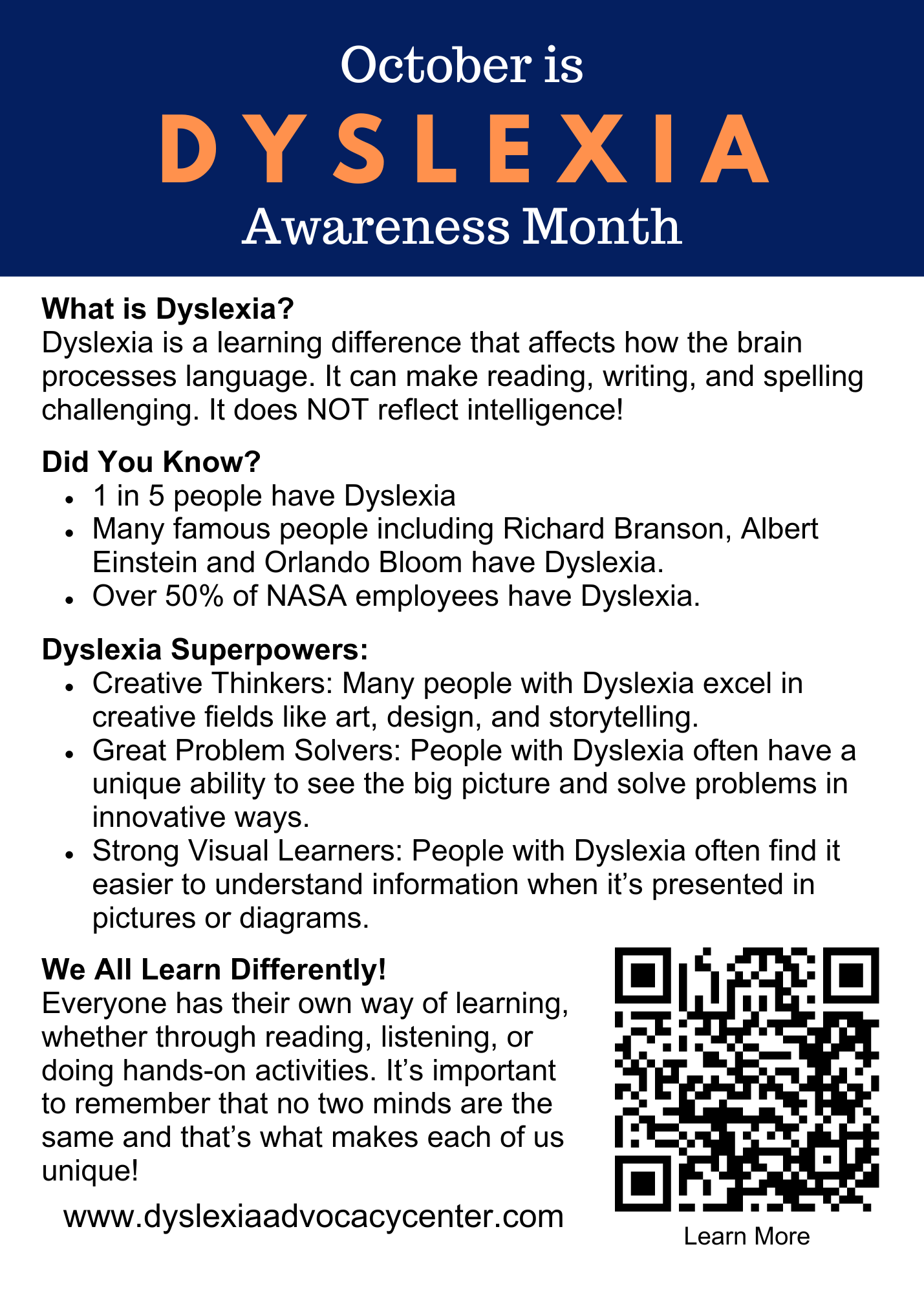 Awareness Cards — Dyslexia Advocacy Center